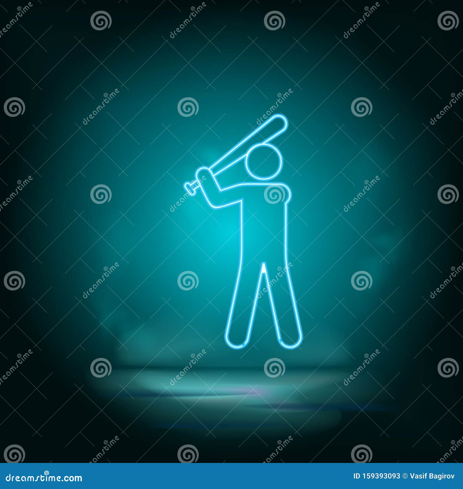 Baseball Blue Neon Icon. Simple Element Illustration from Map and ...