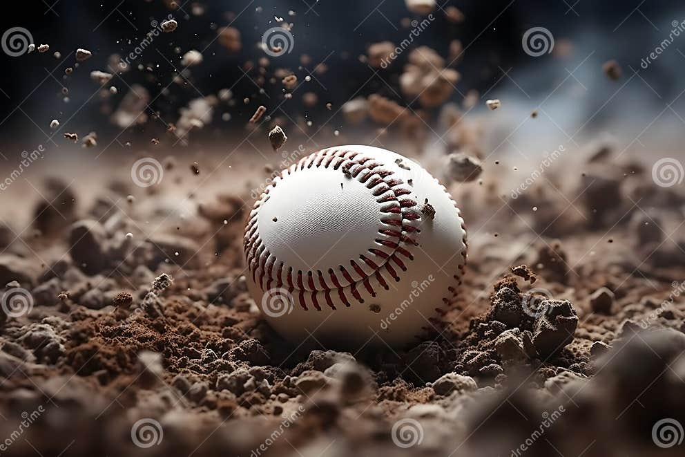 Ball Bouncing on Ground in Slow Motion. AI Generated Stock Illustration ...