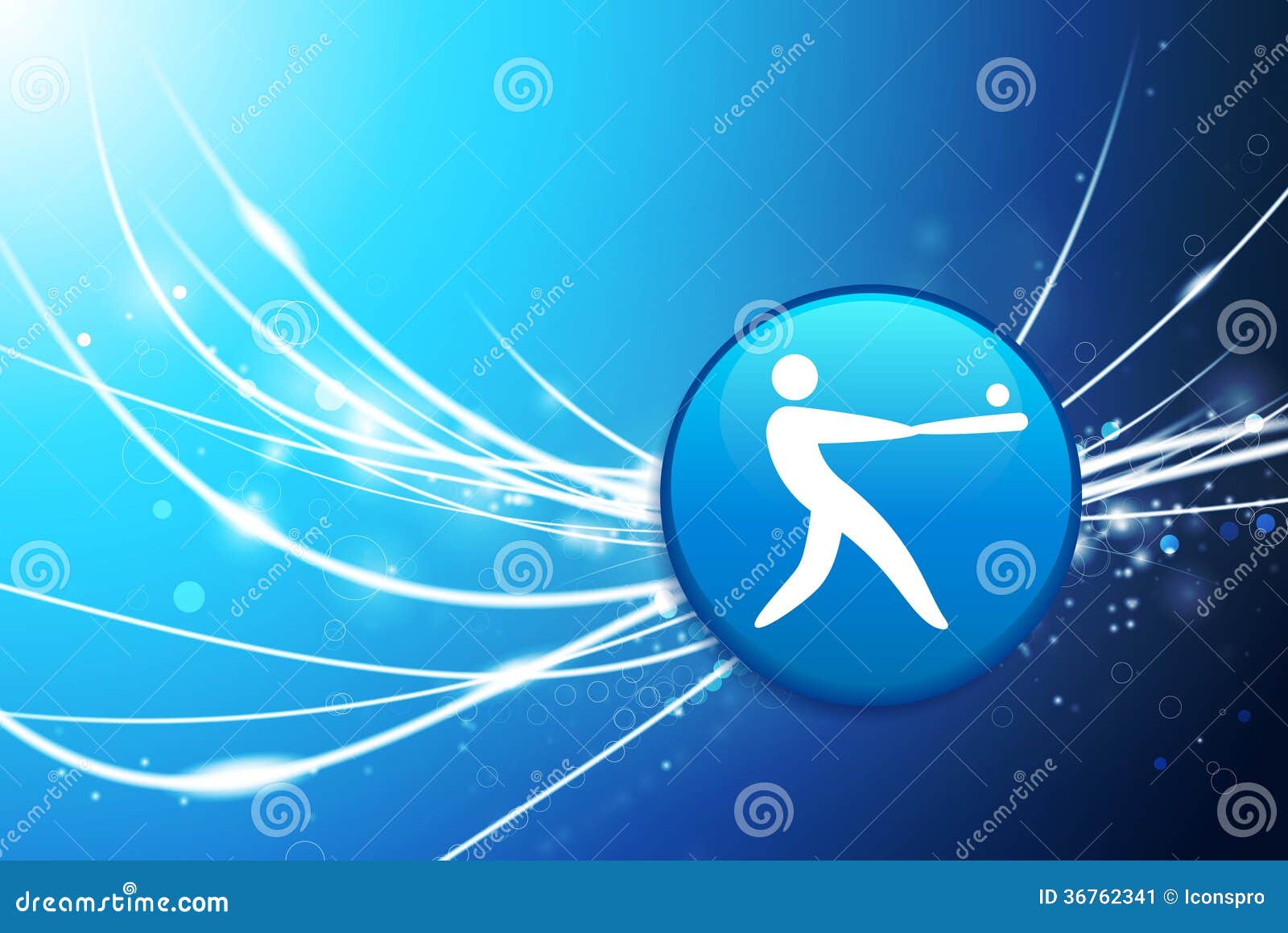 Baseball Button on Blue Abstract Light Background Stock Illustration ...