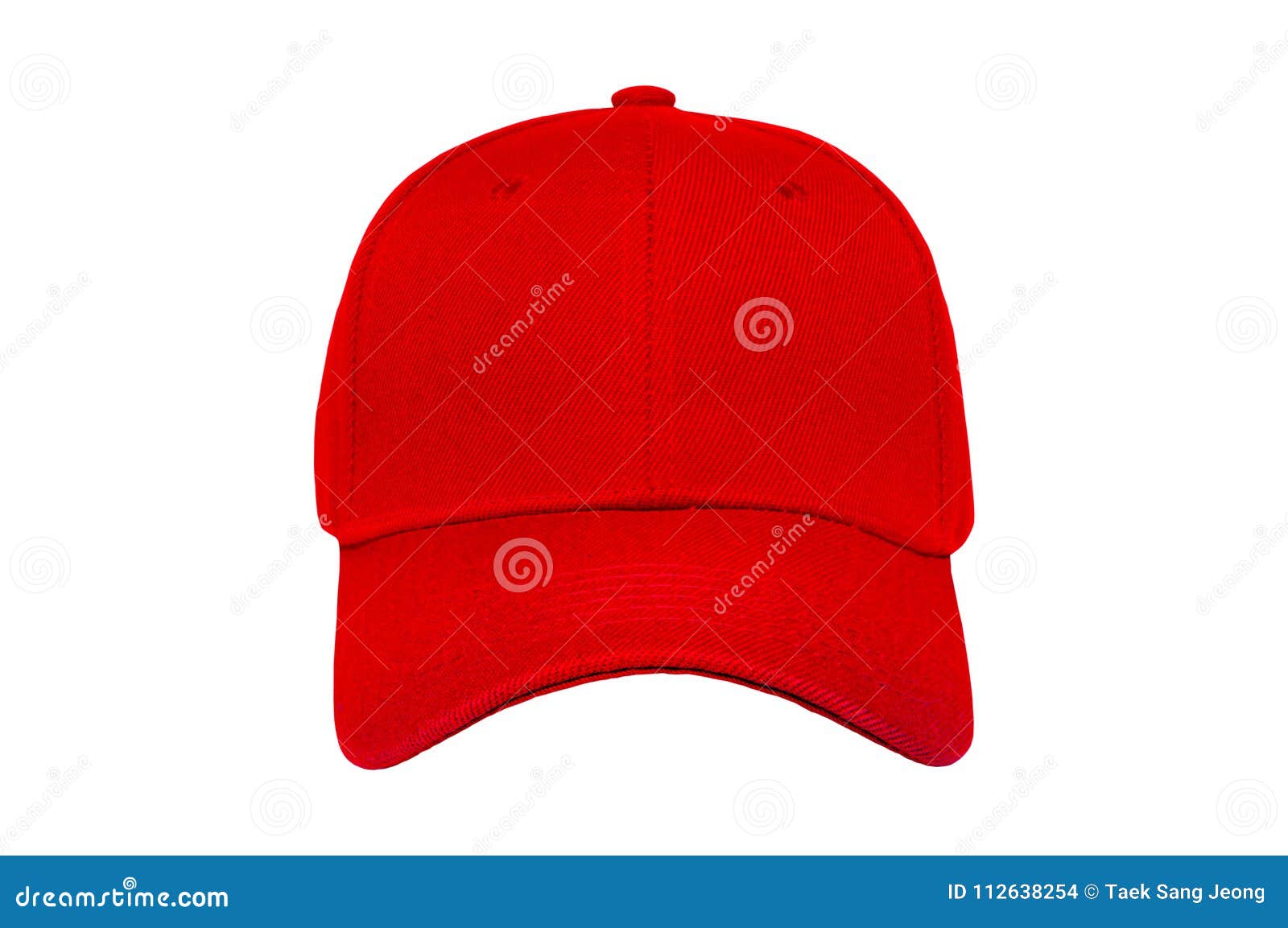 Baseball Cap Color Red Close-up of Front View Stock Photo - Image of ...