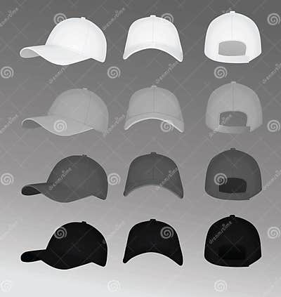 Baseball Cap, Front, Back and Side View Stock Vector - Illustration of ...