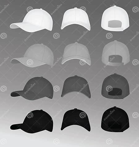 Baseball Cap, Front, Back and Side View Stock Vector - Illustration of ...
