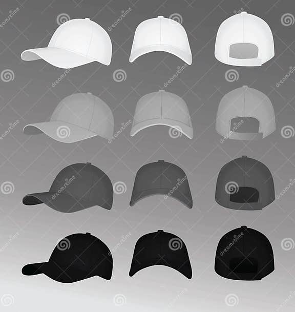 Baseball Cap, Front, Back and Side View Stock Vector - Illustration of ...