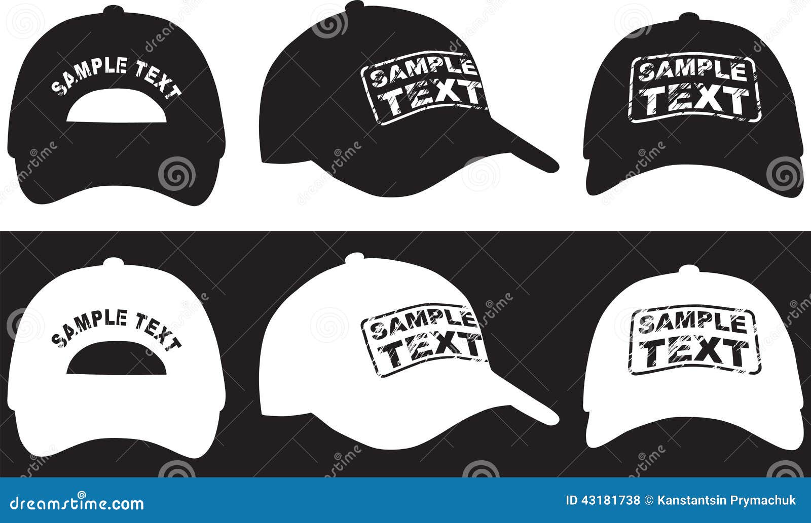 Baseball Cap, Front, Back And Side View. Vector | CartoonDealer.com ...