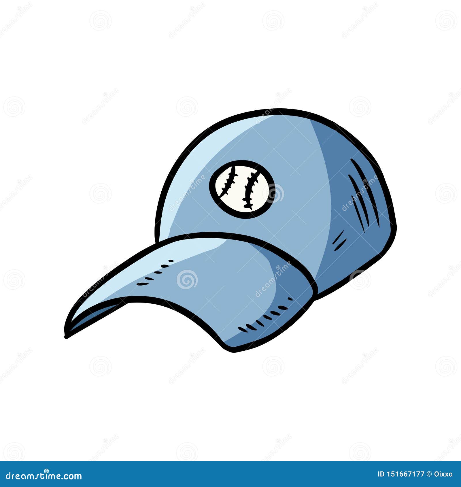 Baseball Cap Hand Drawn Cartoon Doodle Icon Stock Vector - Illustration ...