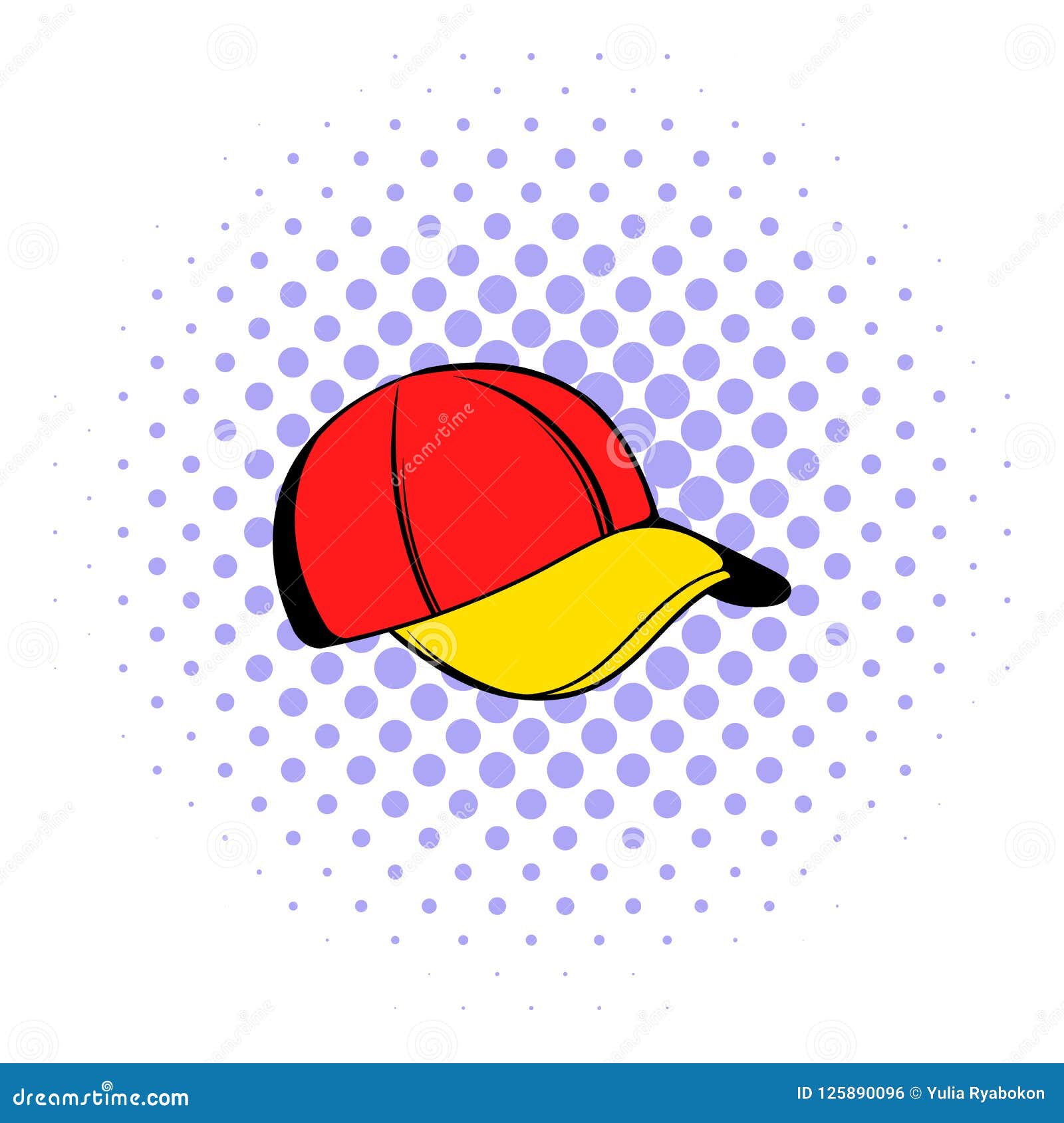 Baseball Cap Icon, Comics Style Stock Illustration - Illustration of ...