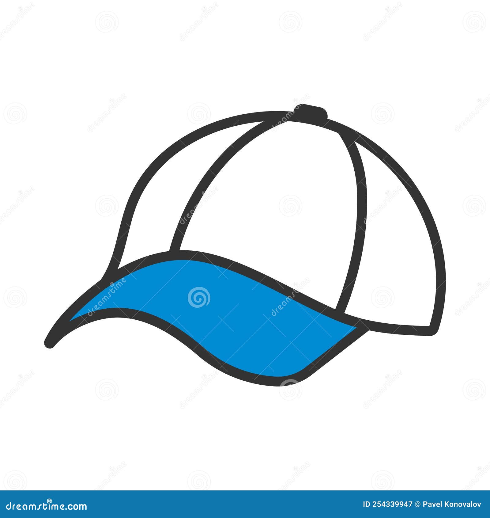 Baseball Cap Icon stock vector. Illustration of front - 254339947