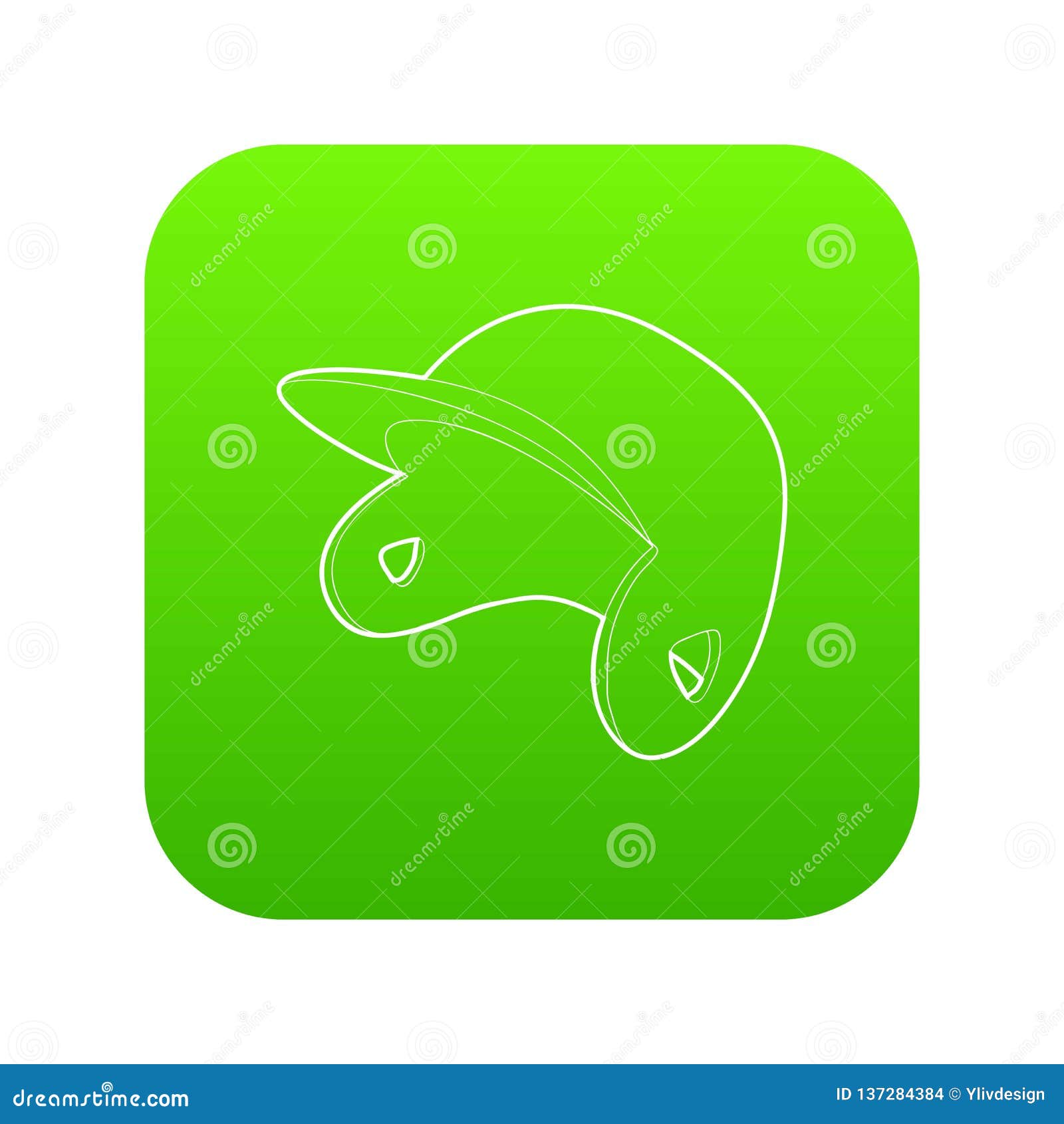 Baseball Cap Icon Green Vector Stock Vector - Illustration of uniform ...