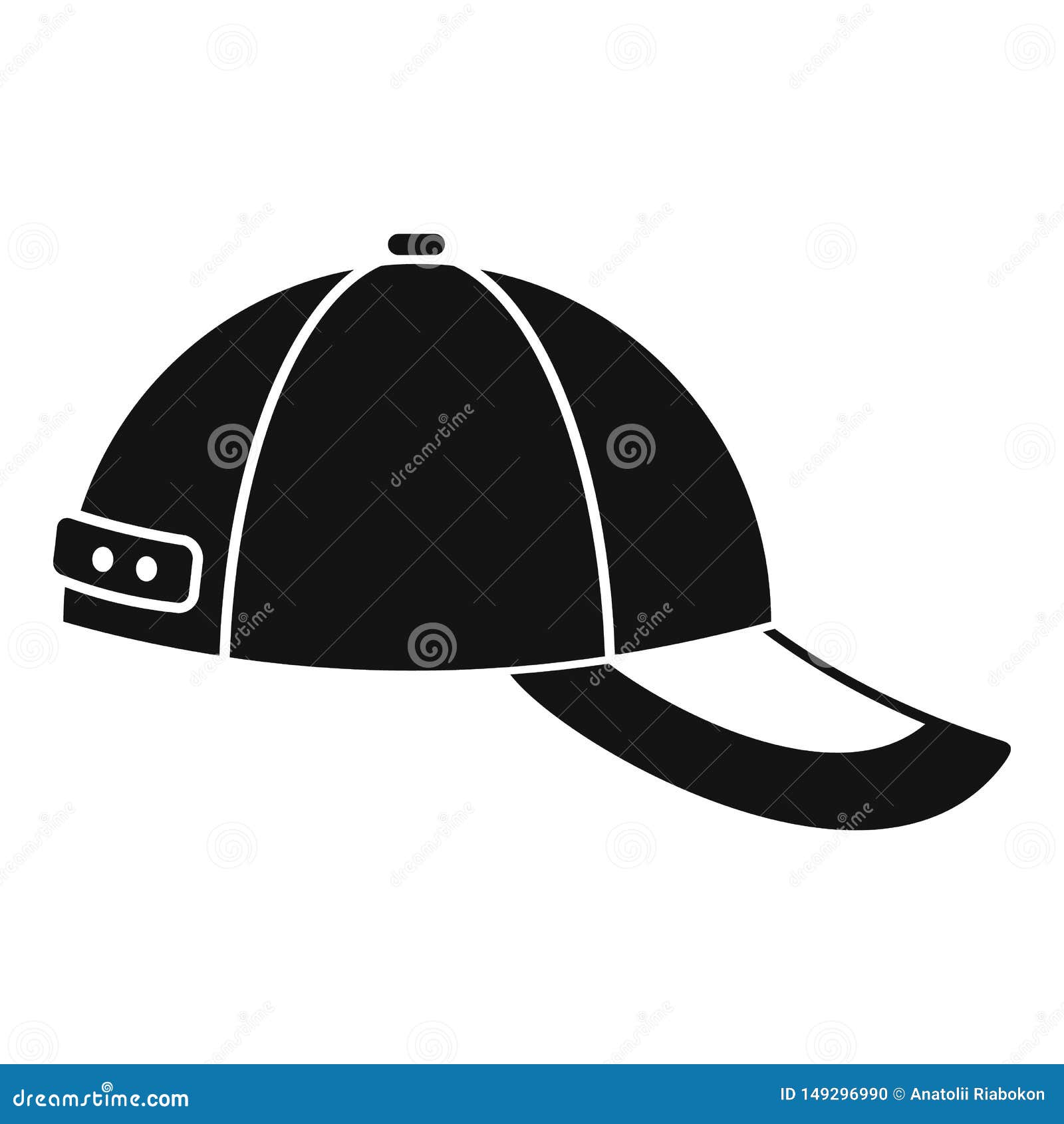Baseball Cap Icon, Simple Style Stock Vector - Illustration of print ...