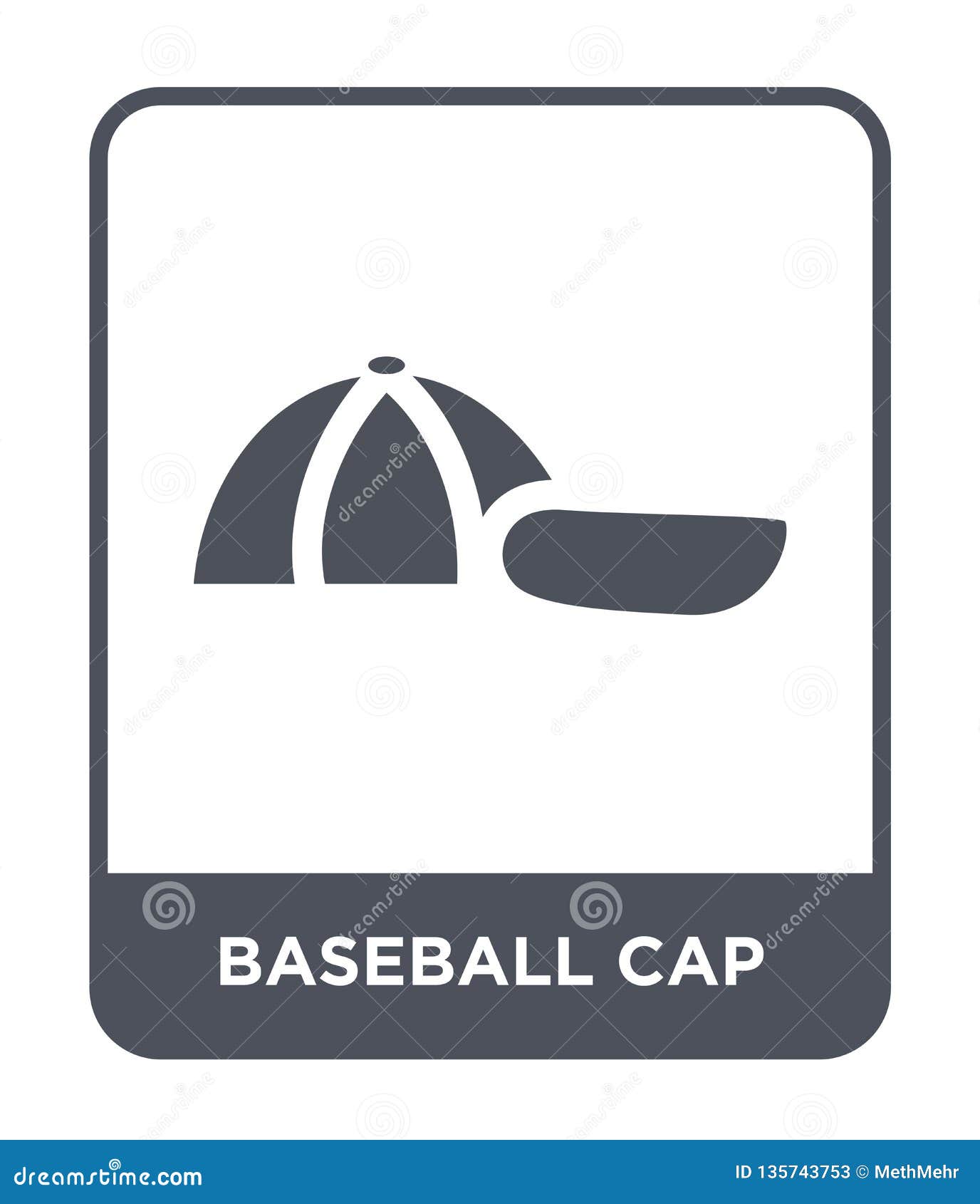 Baseball Cap Icon in Trendy Design Style. Baseball Cap Icon Isolated on ...