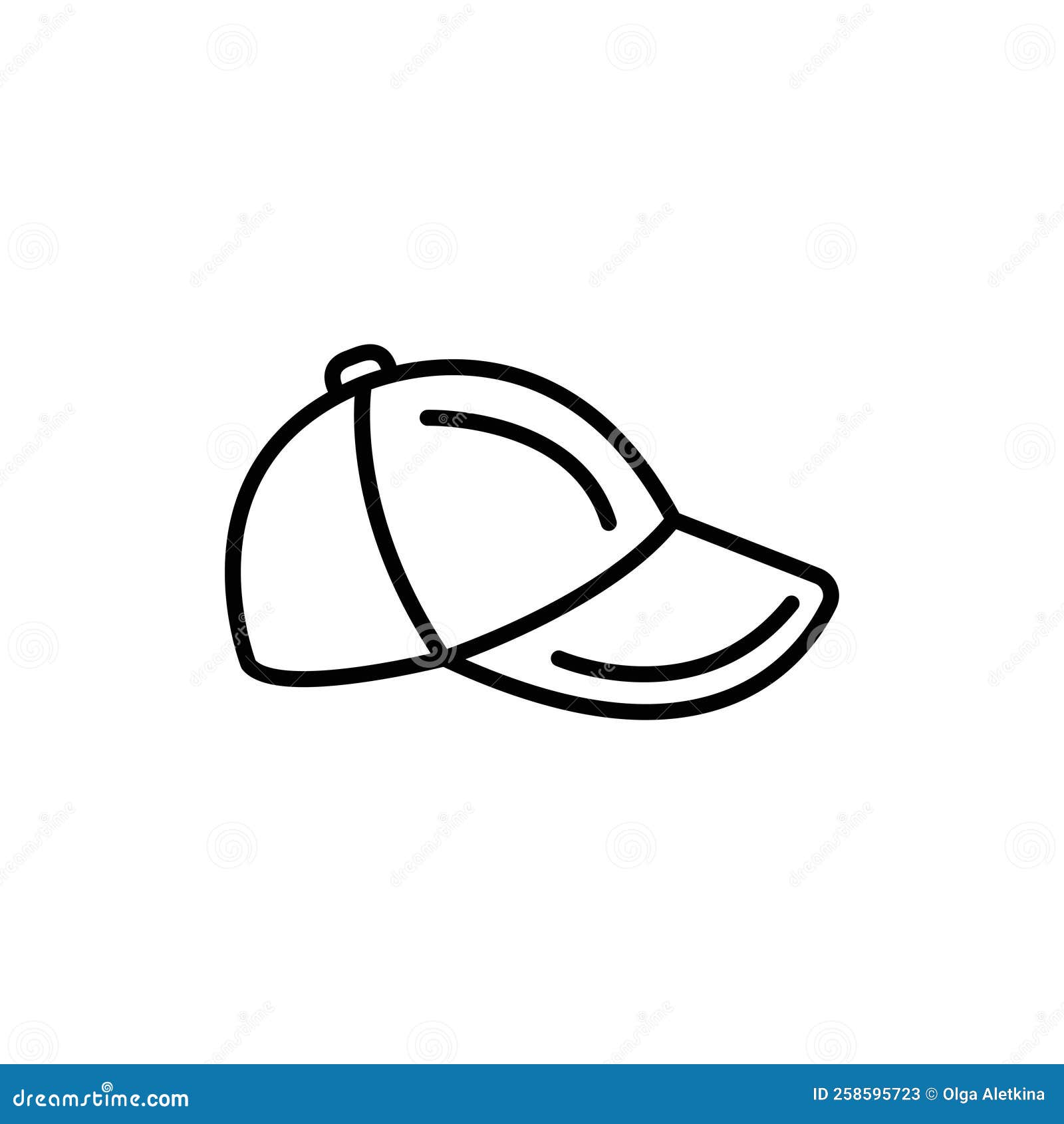 Baseball Cap Line Icon. Vector Line Icon Isolated on White Background ...