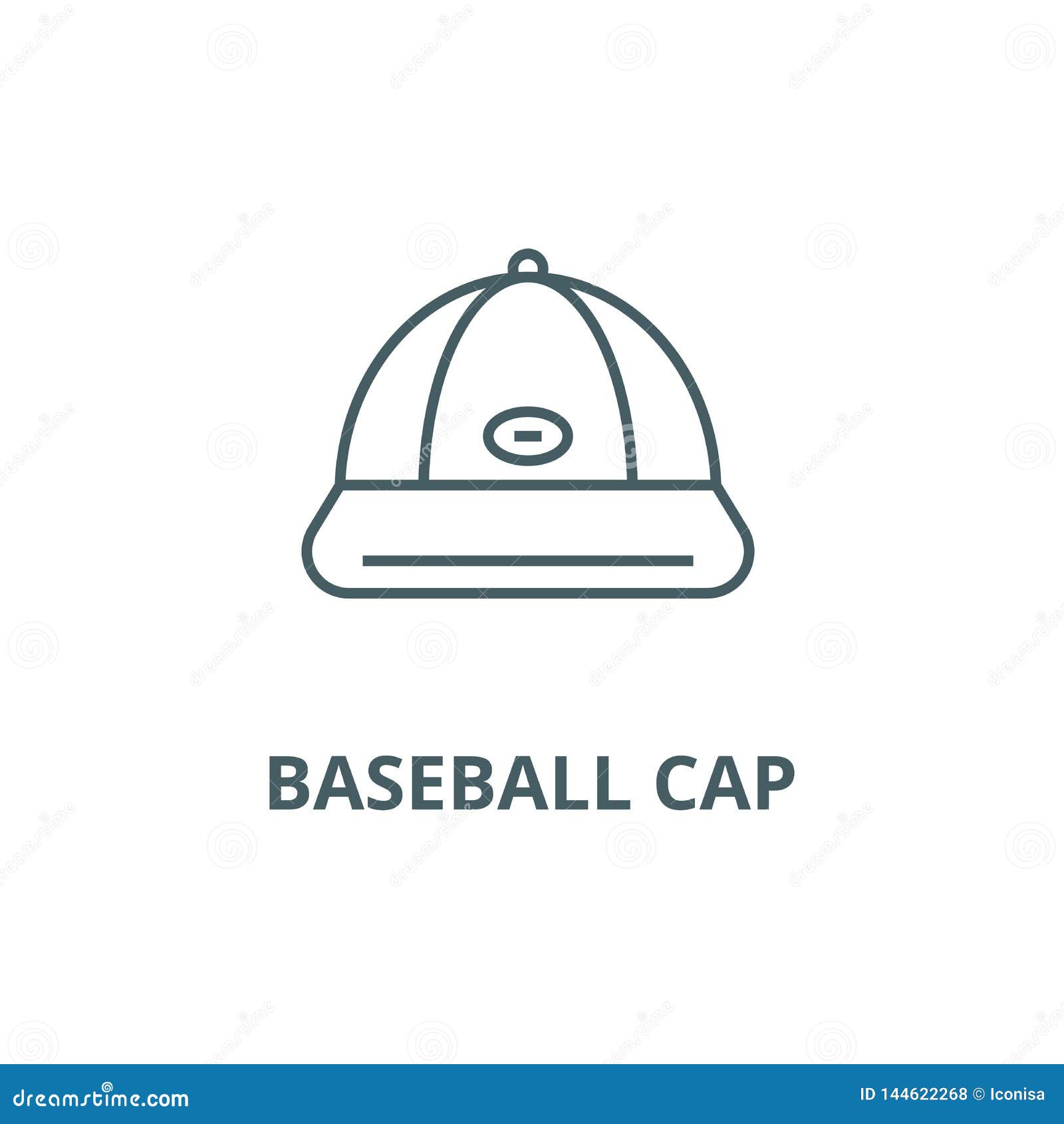 Baseball Cap Line Icon, Vector. Baseball Cap Outline Sign, Concept ...