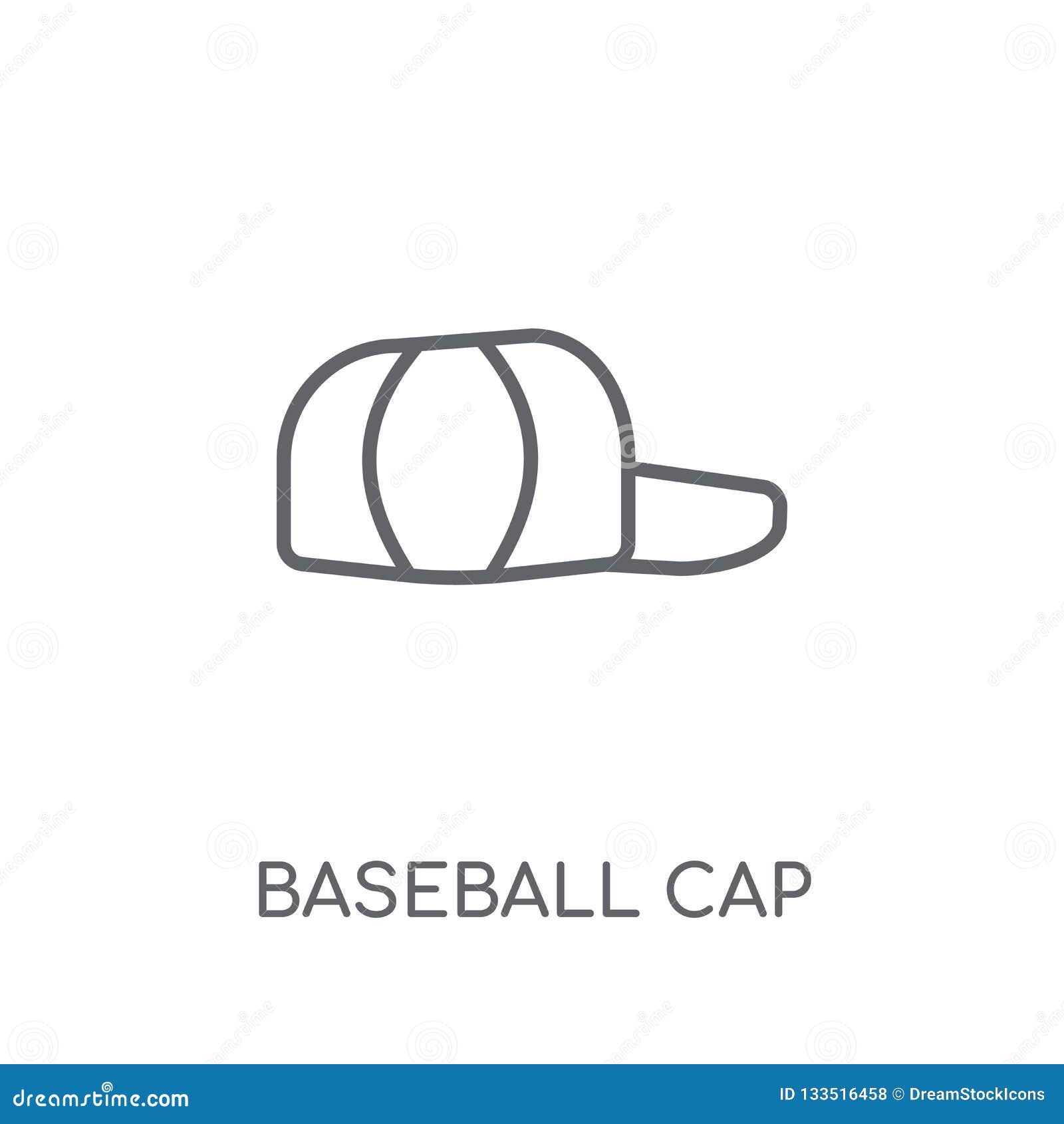 Baseball Cap Linear Icon. Modern Outline Baseball Cap Logo Conce Stock ...