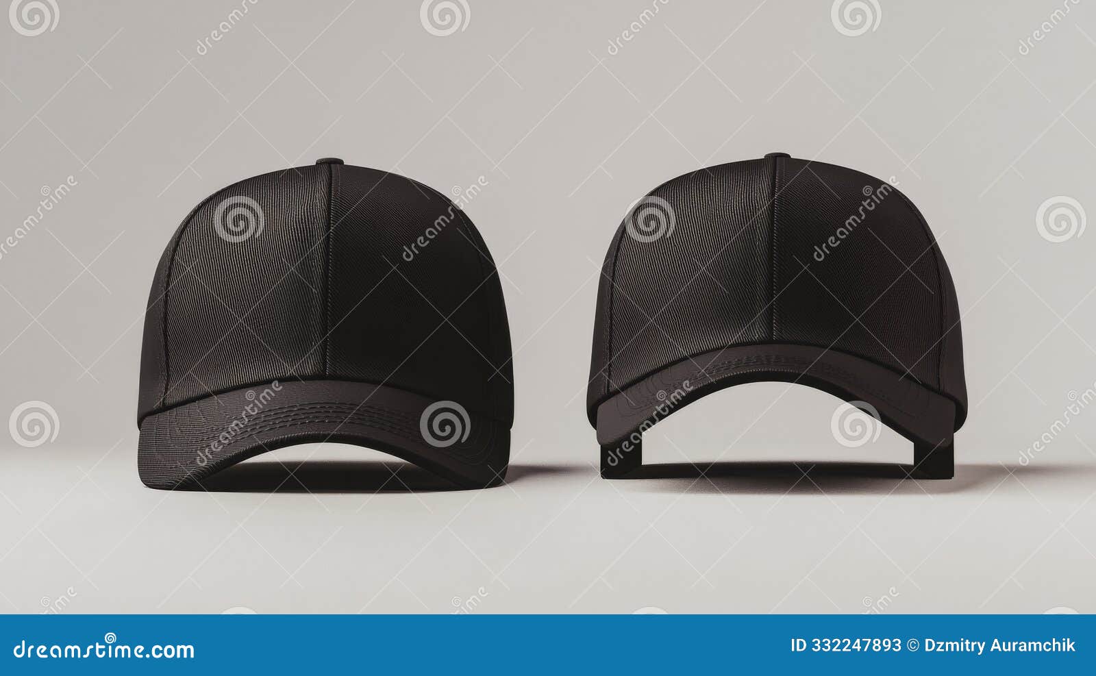 Baseball Cap Mockup Showing Front and Back in Angles. Stock Image ...
