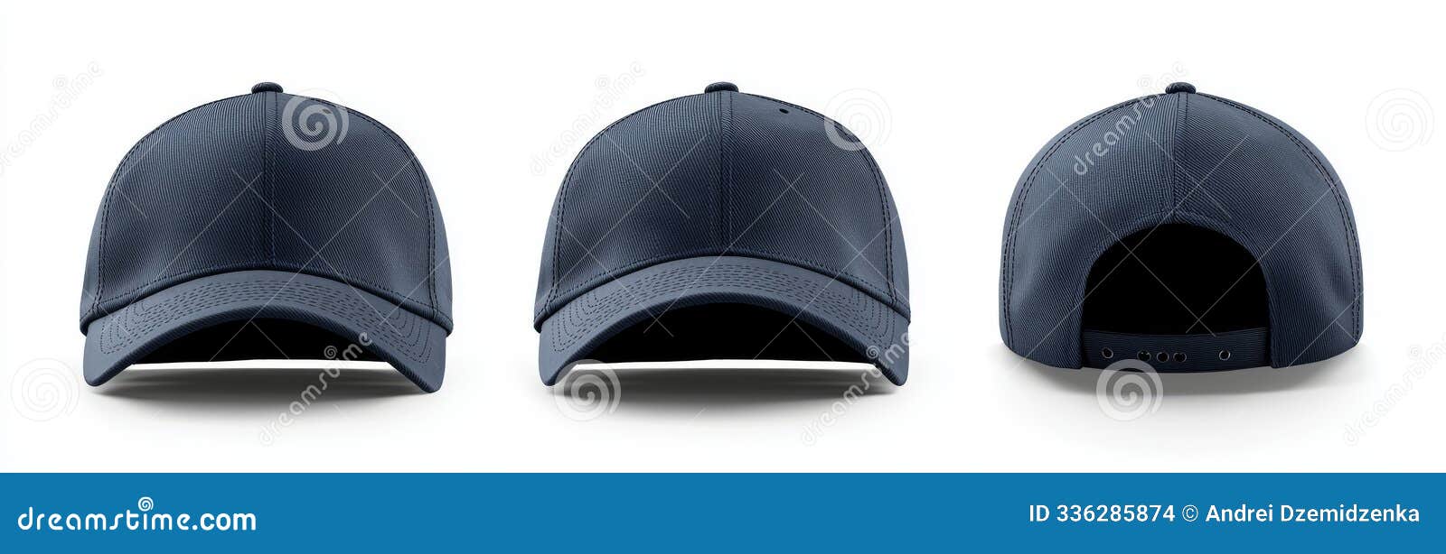 Baseball Cap Mockup Showing Front and Back Views in Angles. Stock Photo ...