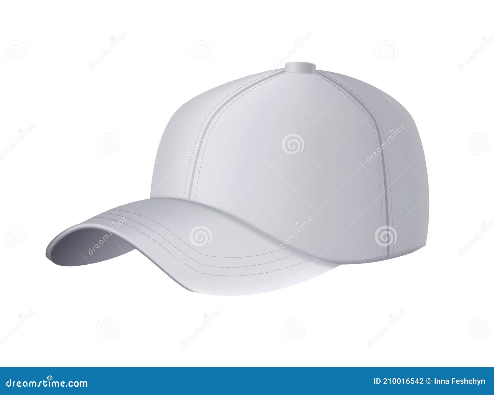 Baseball Cap. Realistic Baseball Cap Template Front View. Empty Mockup ...