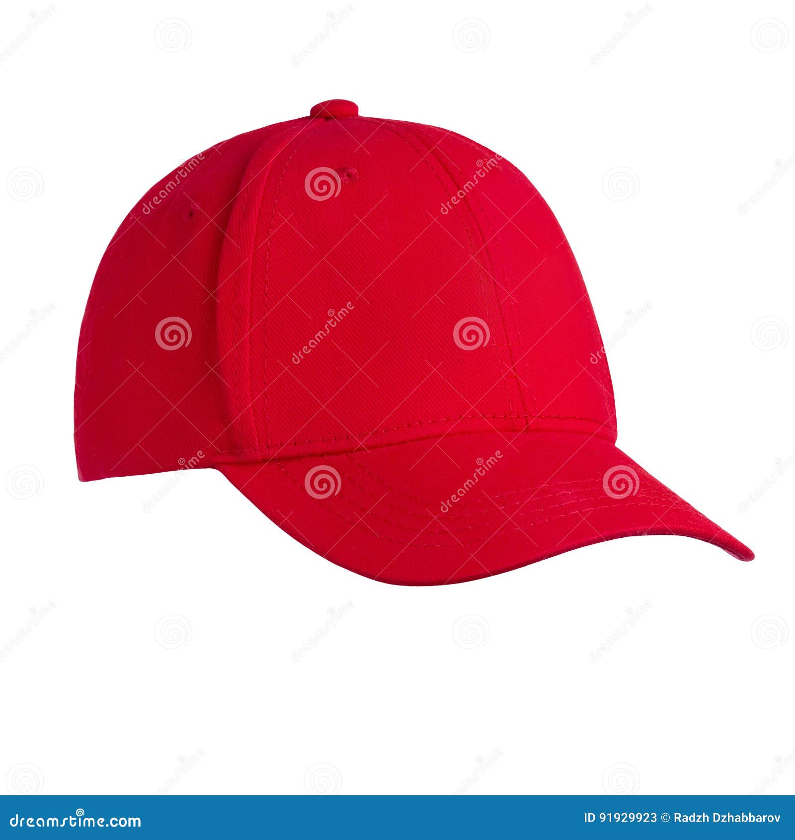 Baseball Cap Red, on Isolated White Background Stock Image - Image of ...