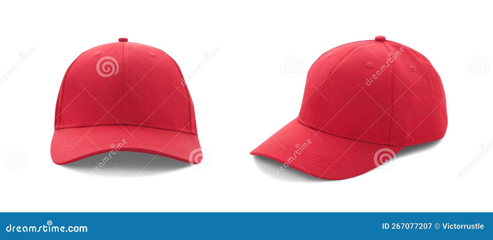 Baseball Cap Red Templates, Front Views Isolated on White Background ...