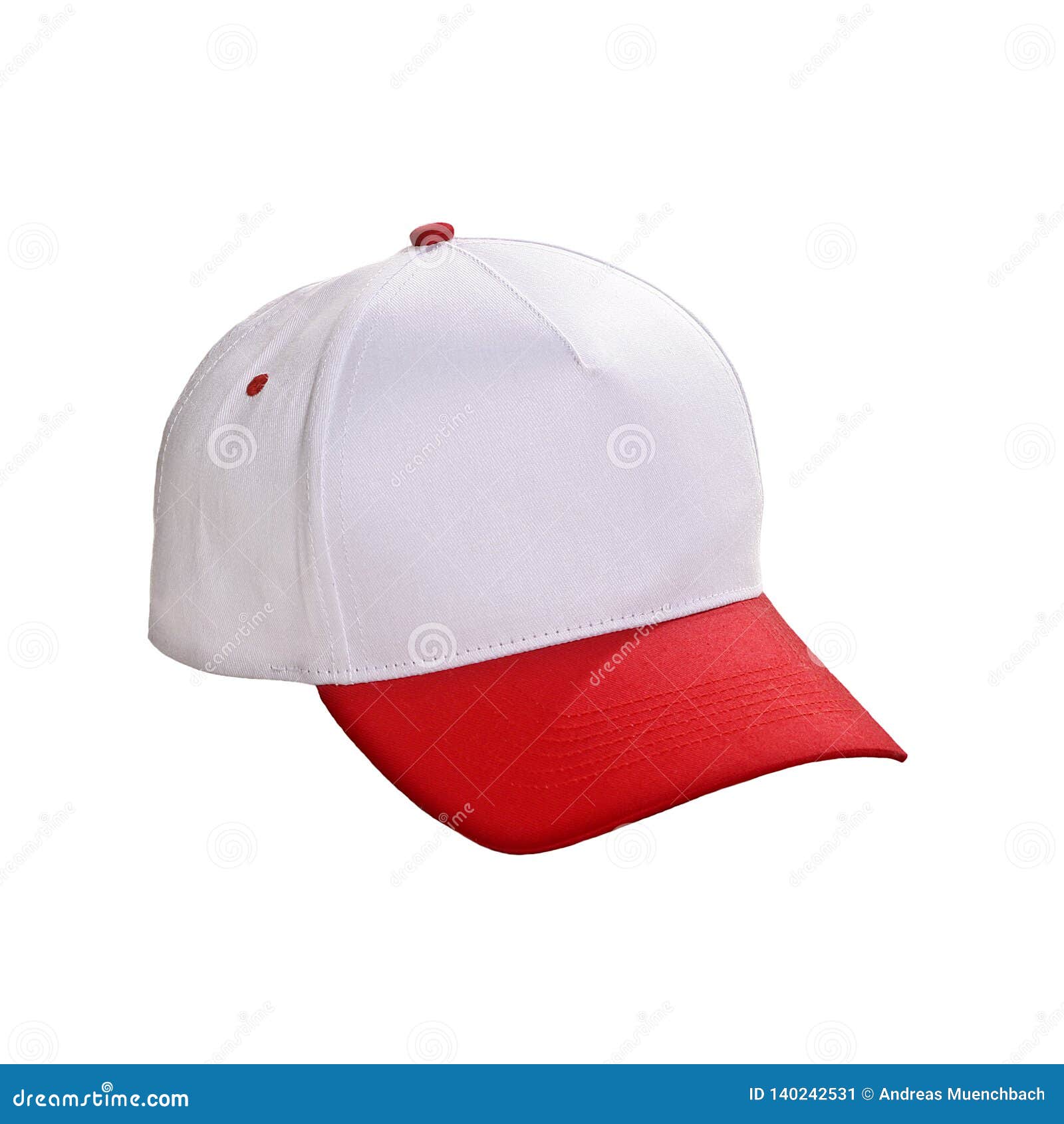 Baseball Cap Red and White Isolated on White Background Stock Image ...