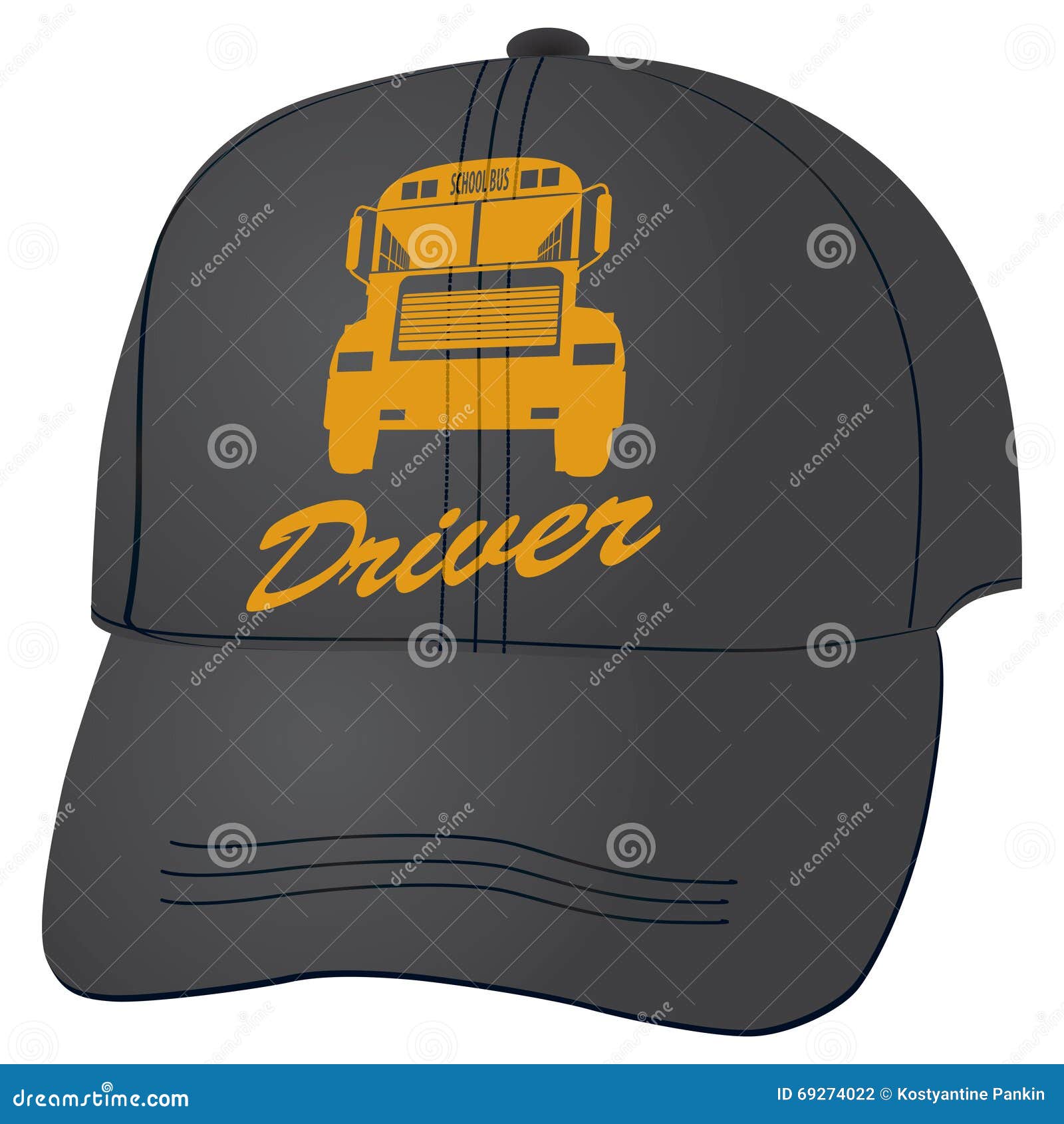 Baseball Cap for School Bus Driver Stock Vector - Illustration of black ...