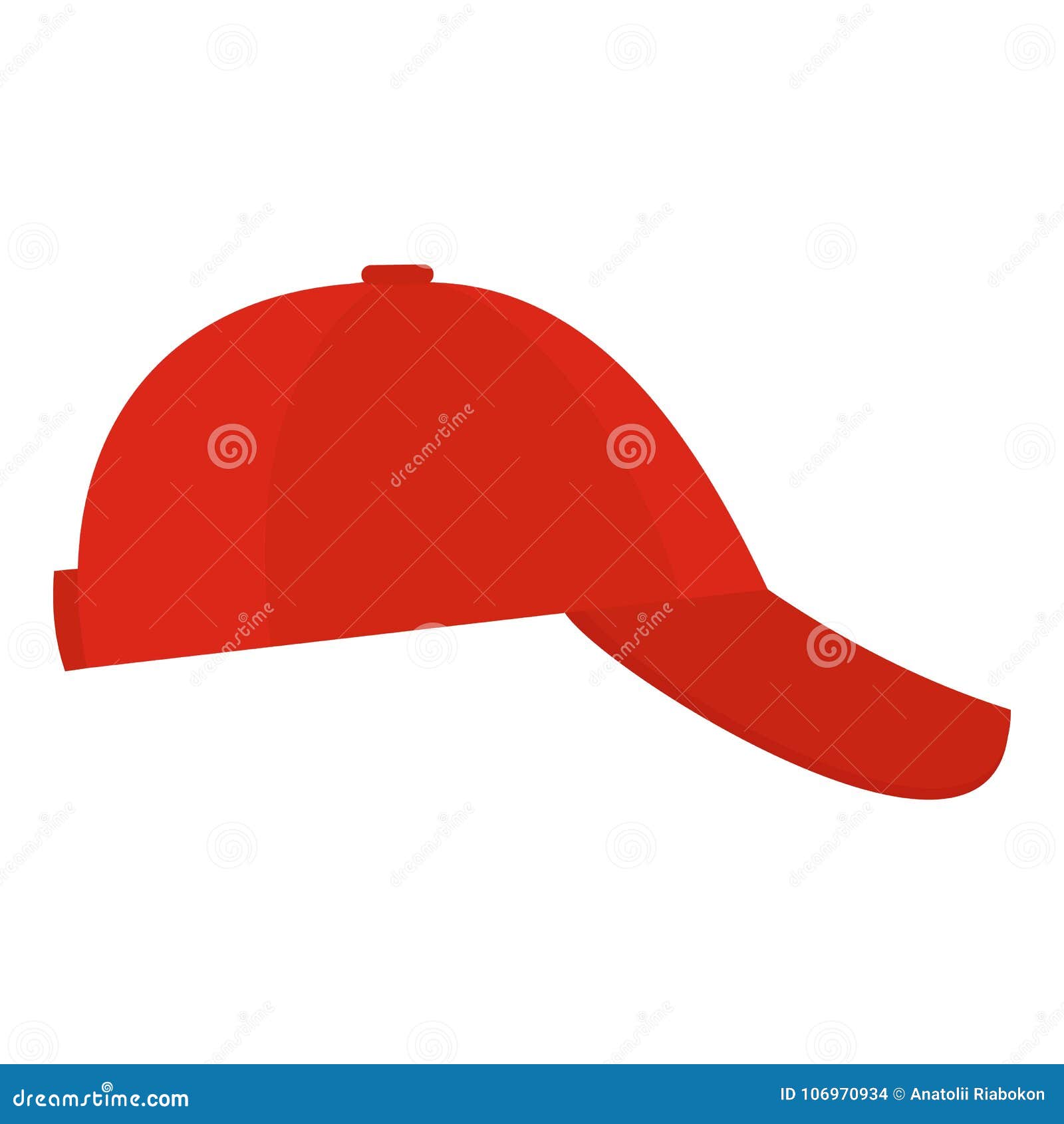 Baseball Cap on Side Icon, Flat Style. Stock Vector - Illustration of ...