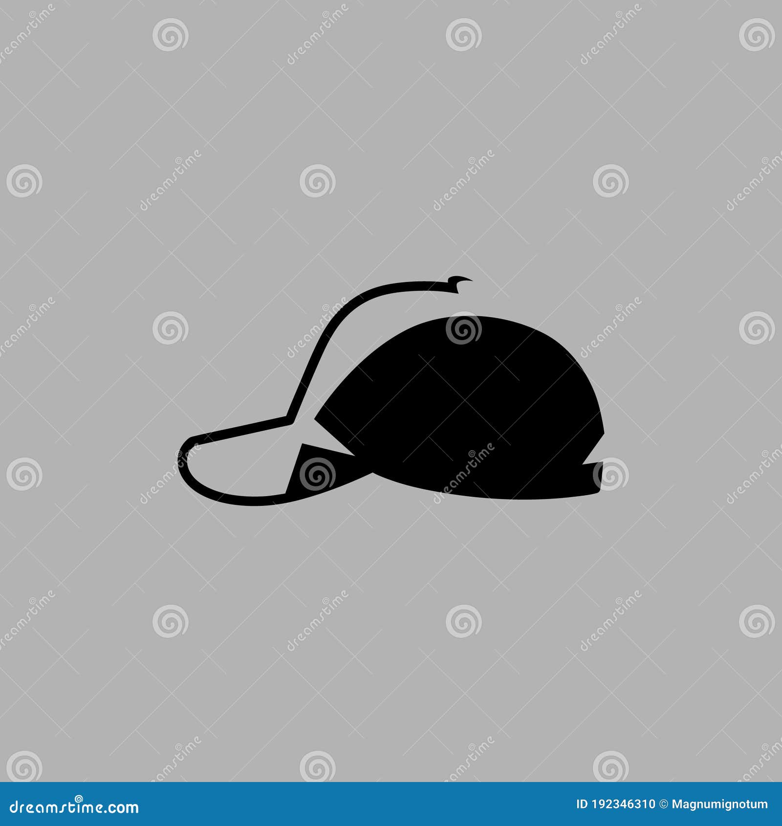 Baseball Cap Symbol on Gray Backdrop Stock Illustration - Illustration ...