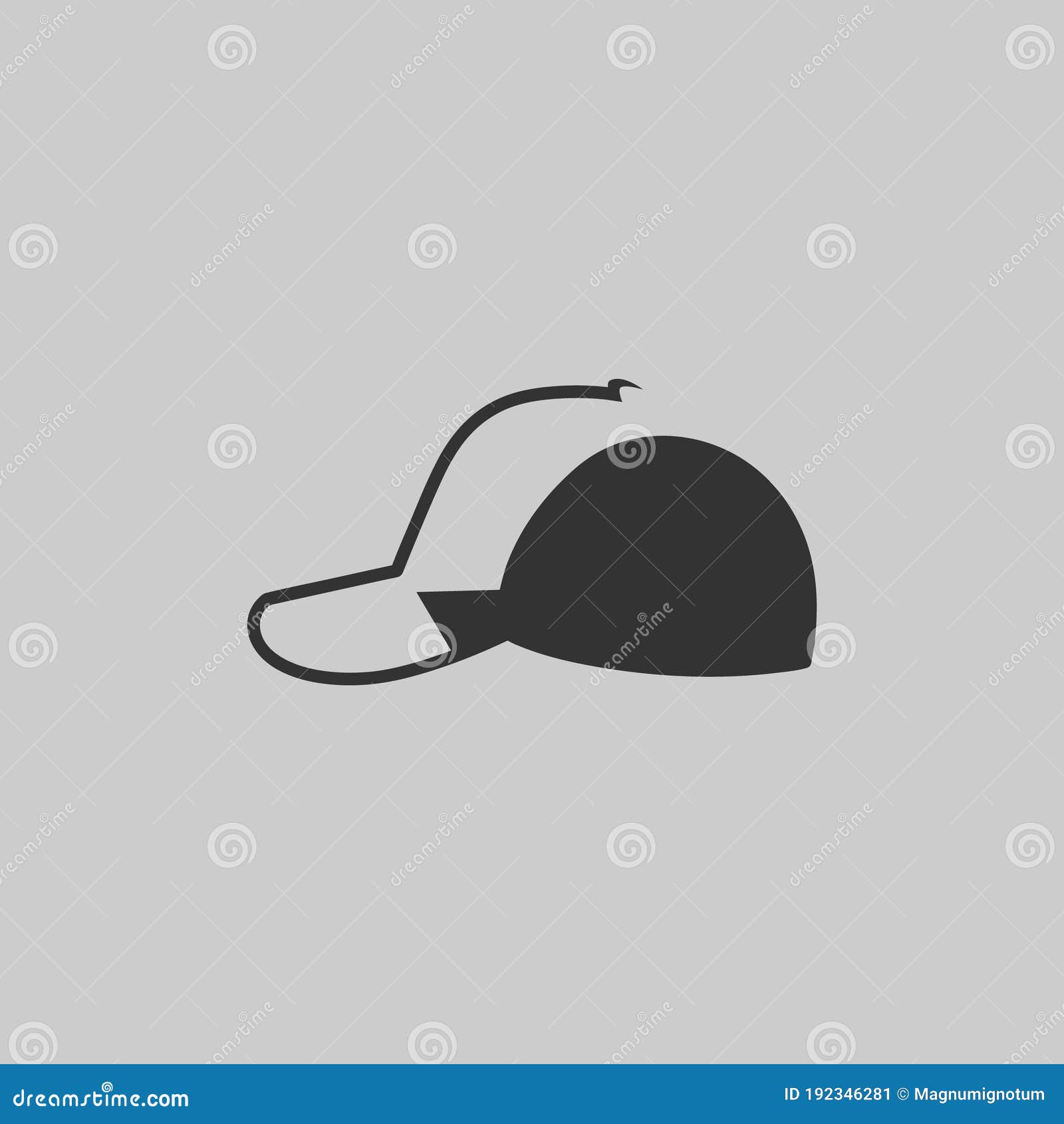 Baseball Cap Symbol on Gray Backdrop Stock Vector - Illustration of ...