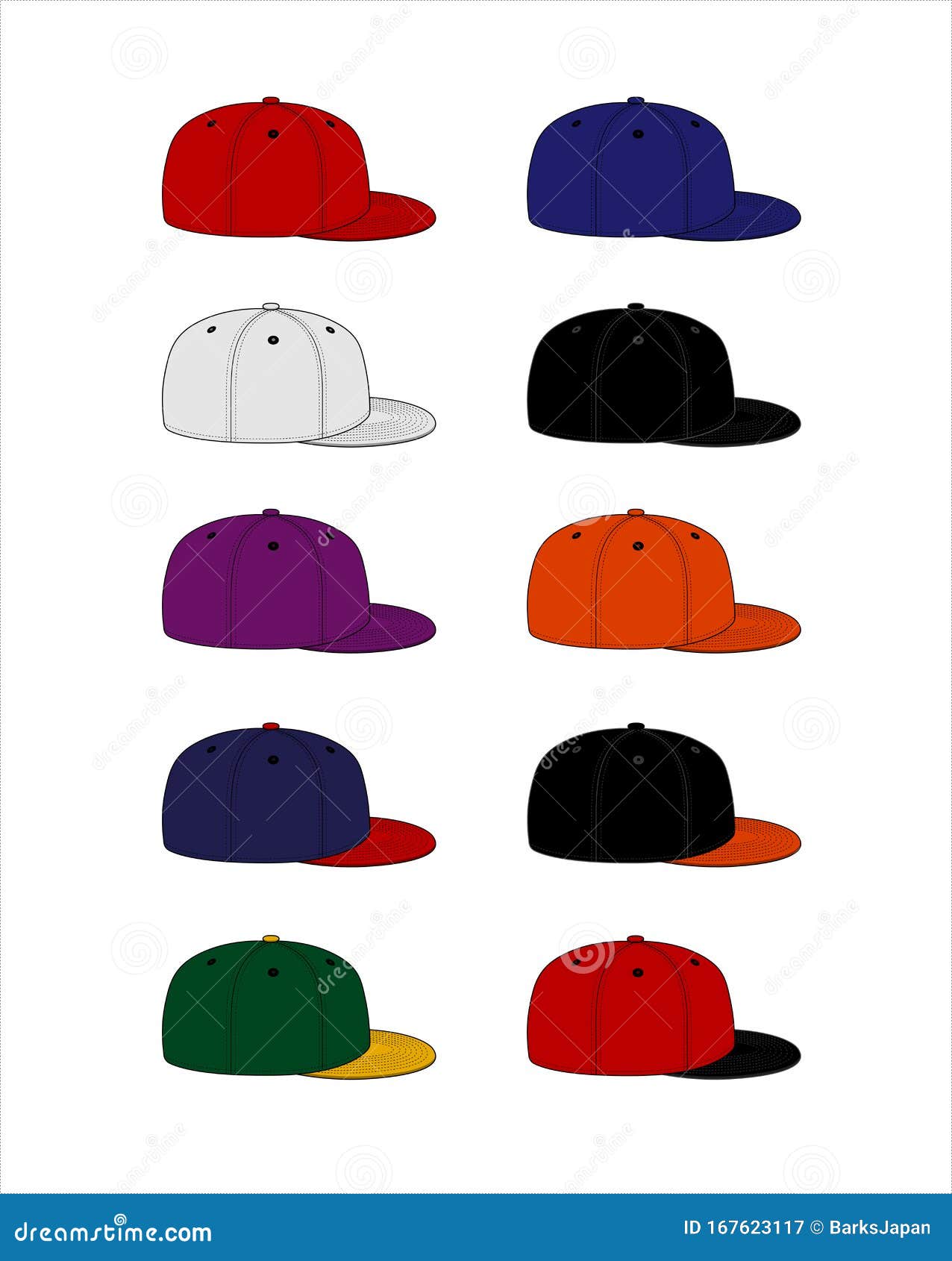 Baseball Cap Template Vector Illustration Set Stock Vector ...