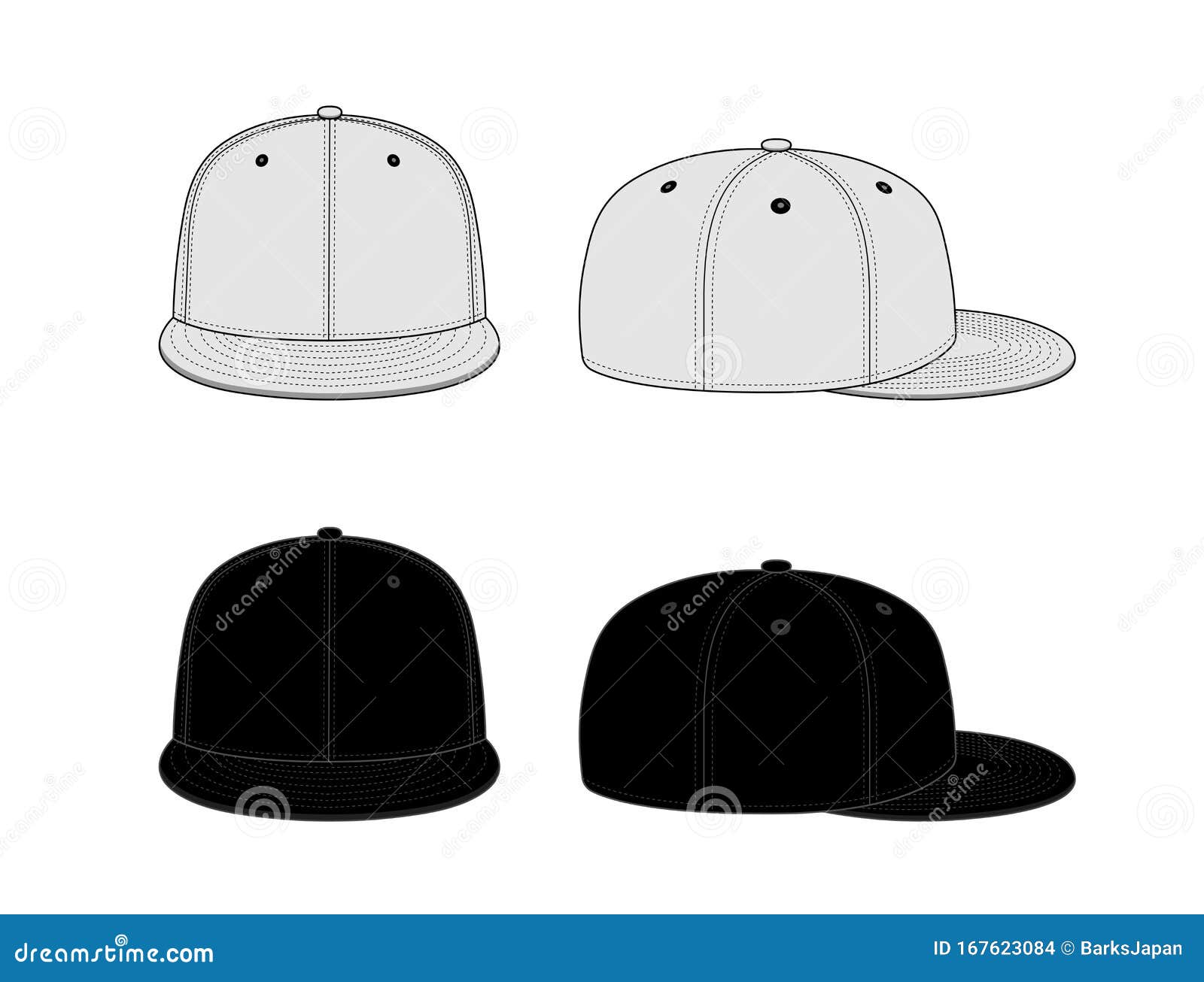 Baseball Cap Template Vector Illustration Set Stock Vector ...