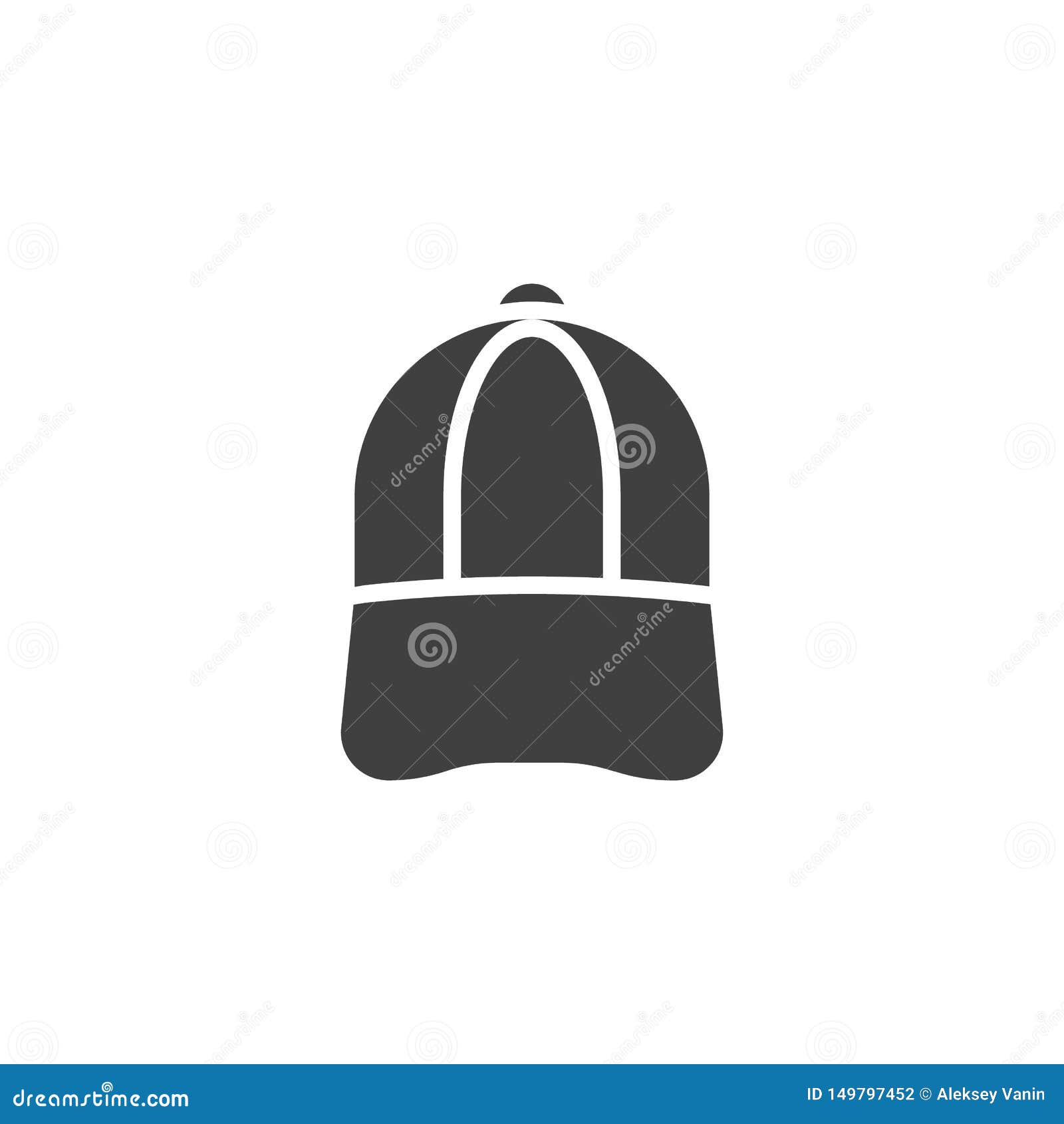 Baseball cap vector icon stock vector. Illustration of front - 149797452