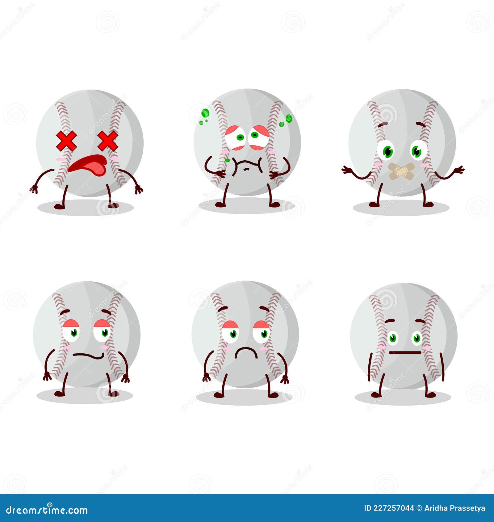 Baseball Cartoon in Character with Nope Expression Stock Vector ...