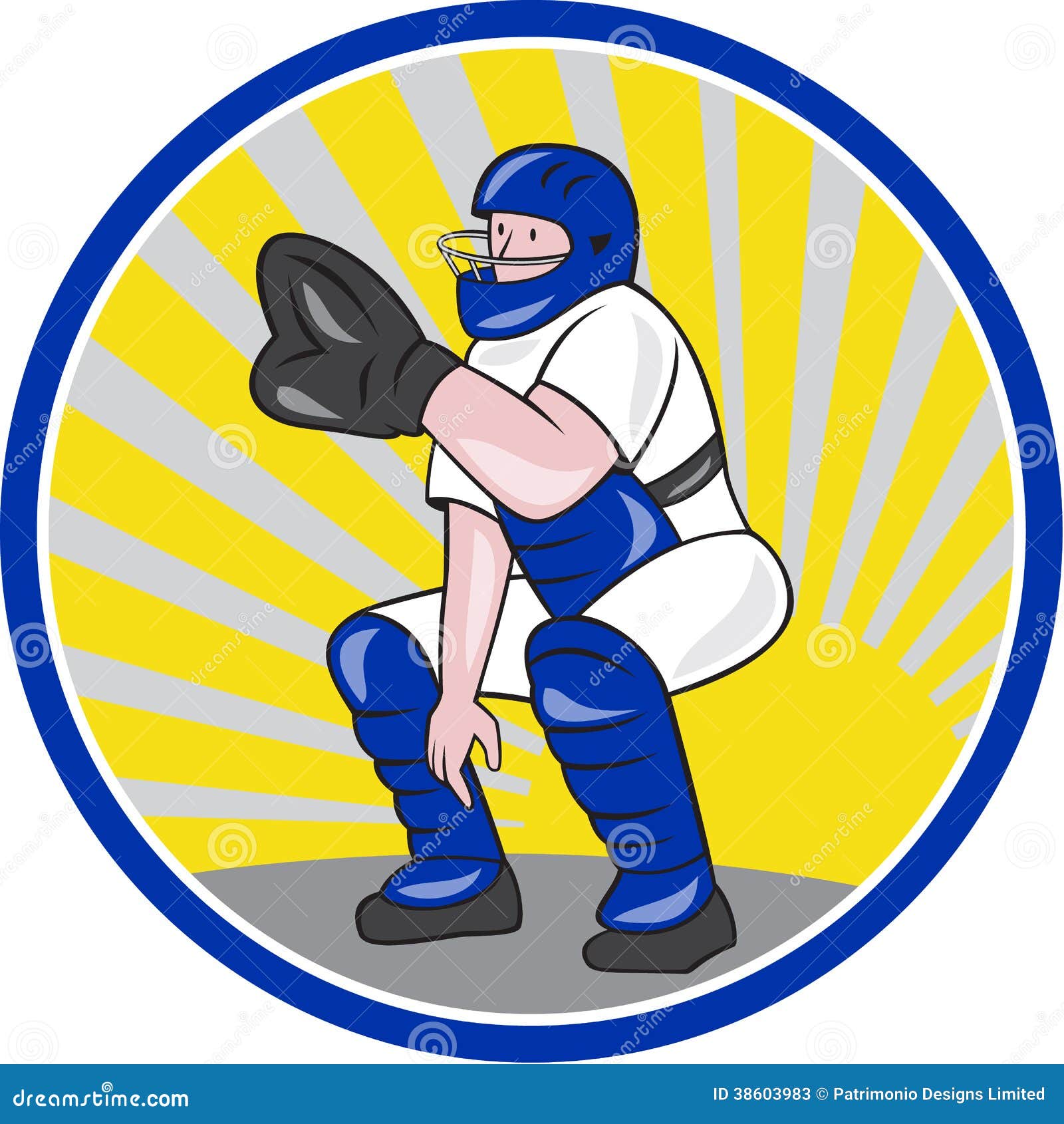 Baseball Catcher Catching Cartoon | CartoonDealer.com #38114851