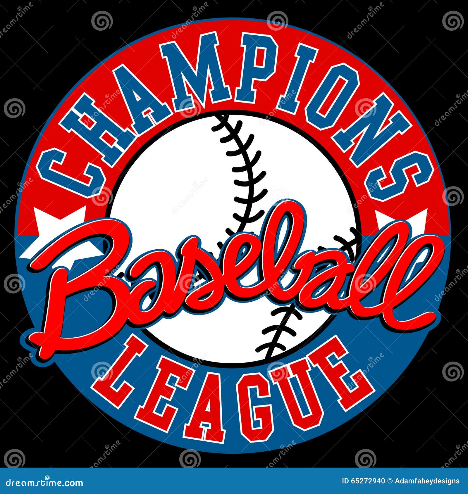 Baseball Champions League Sign with Ball Stock Vector - Illustration of ...