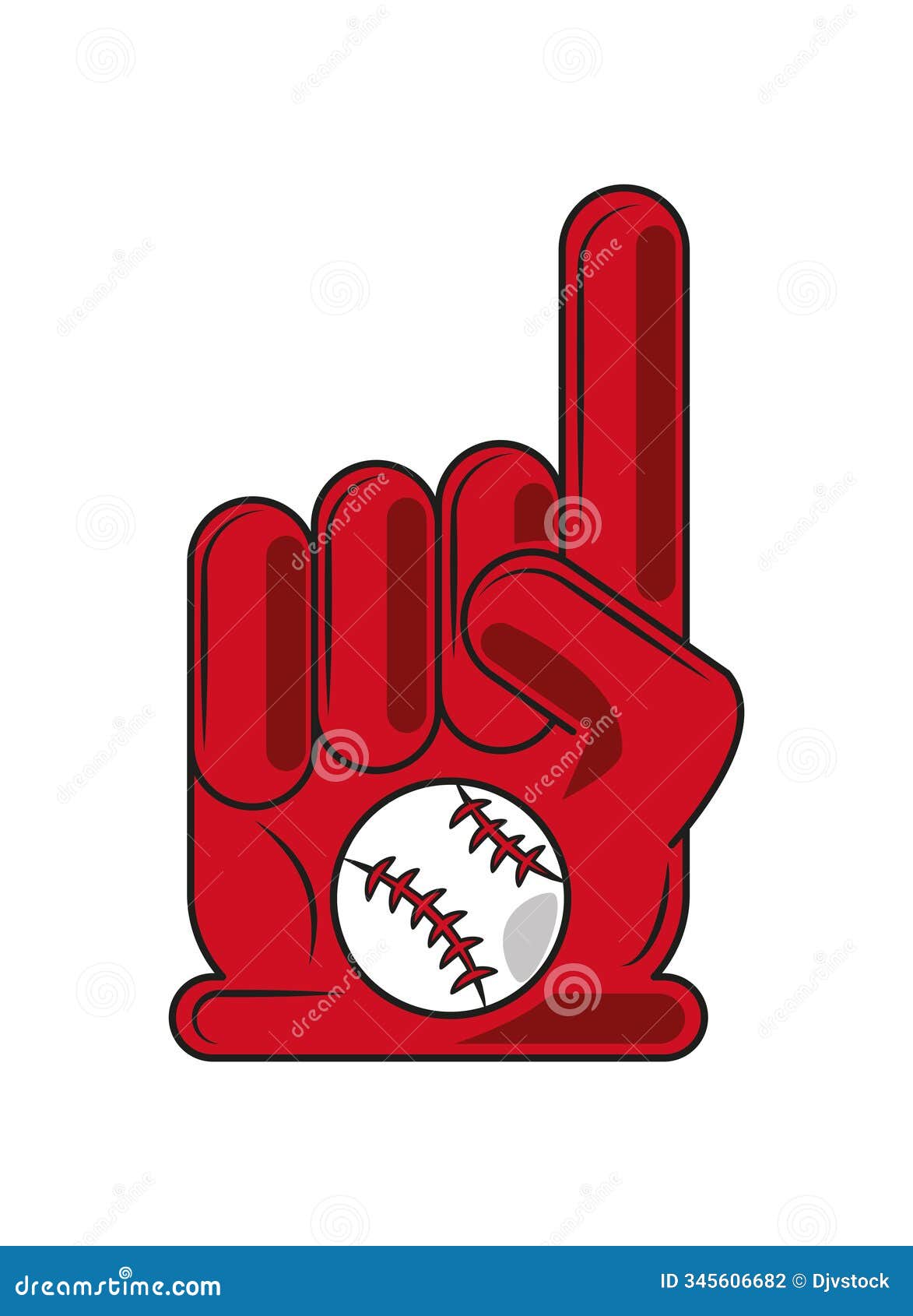 Baseball Championship Foam Finger Stock Illustration - Illustration of ...