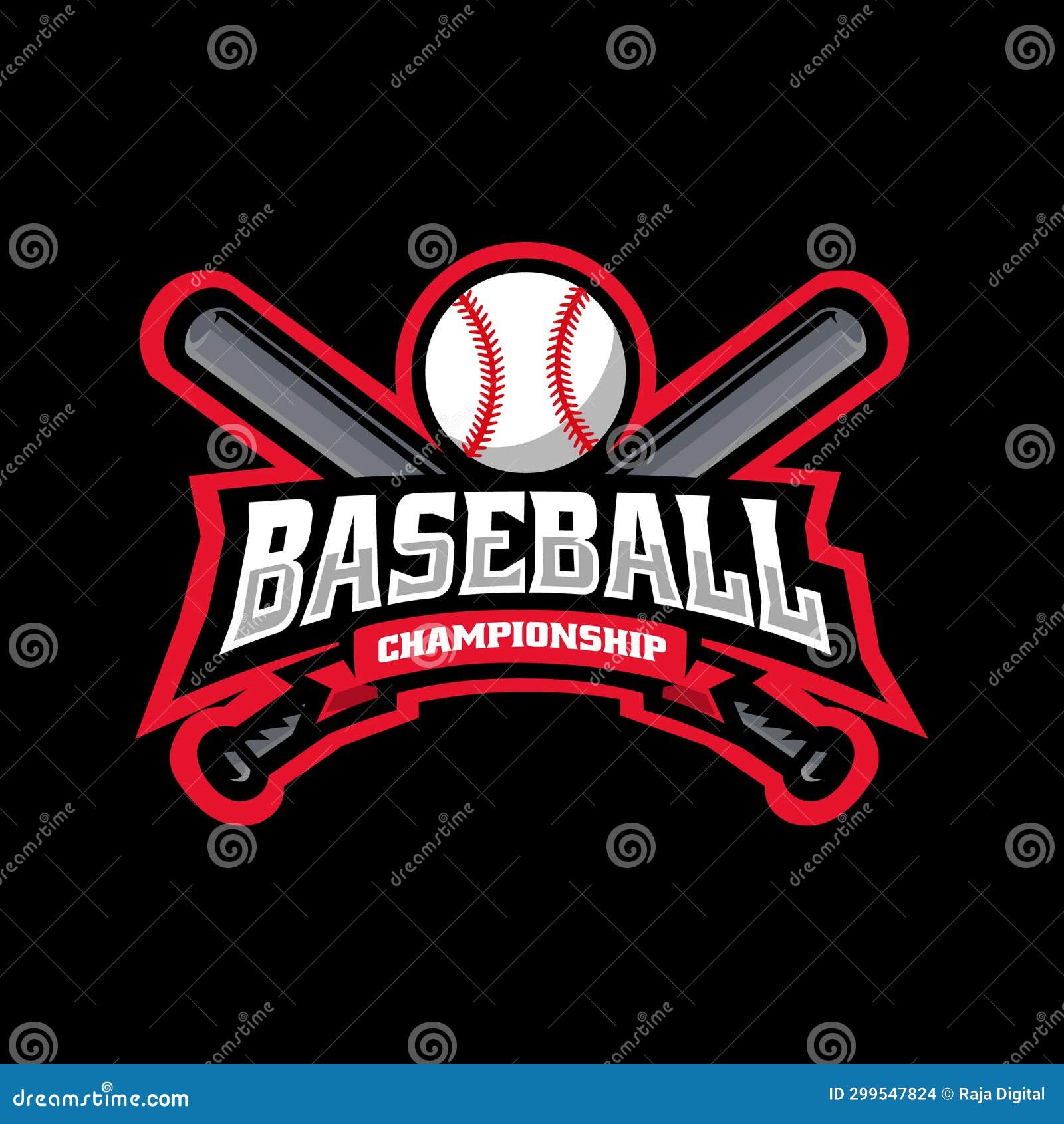 Baseball Championship Ready Made Logo Vector Isolated Stock Vector ...