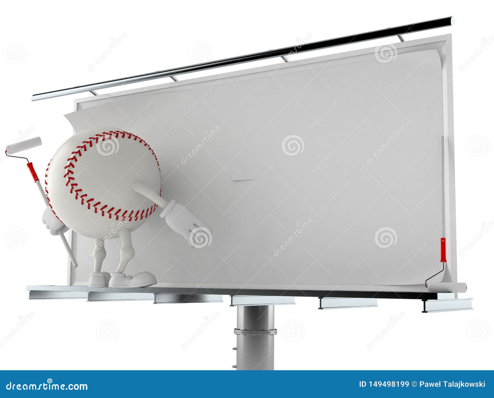 Baseball Character with Blank Billboard Stock Illustration ...