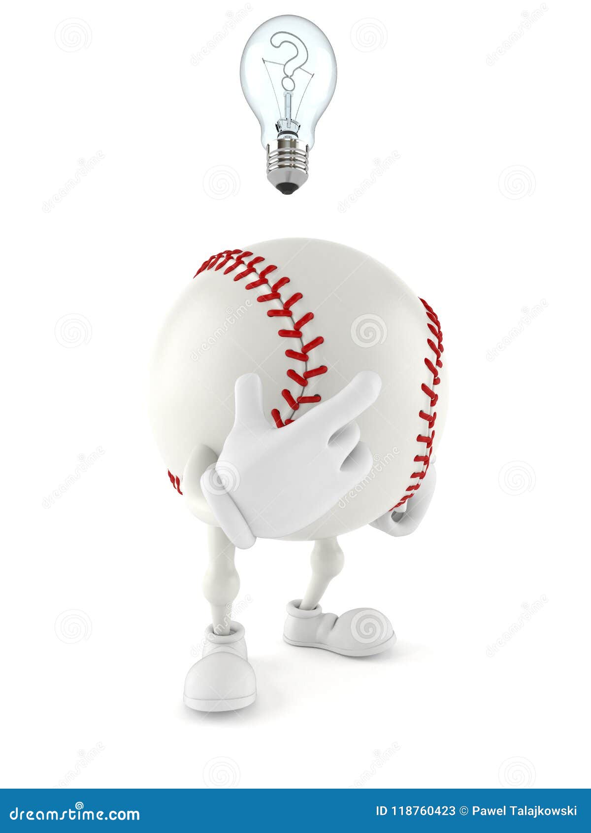 Baseball Thinking Mascot Vector Cartoon Illustration | CartoonDealer ...