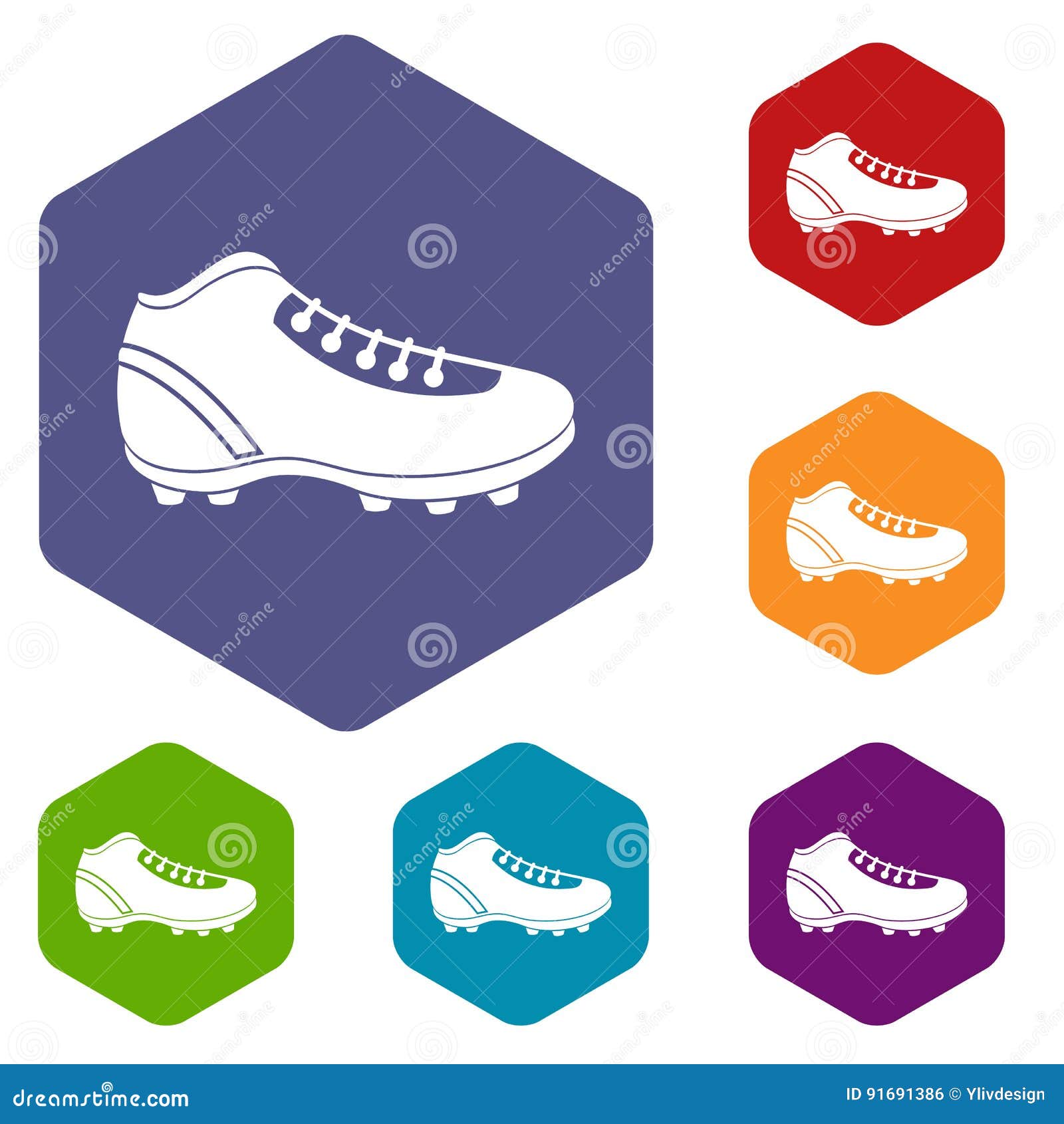 Baseball Cleat Icons Set Hexagon Stock Vector - Illustration of mitt ...