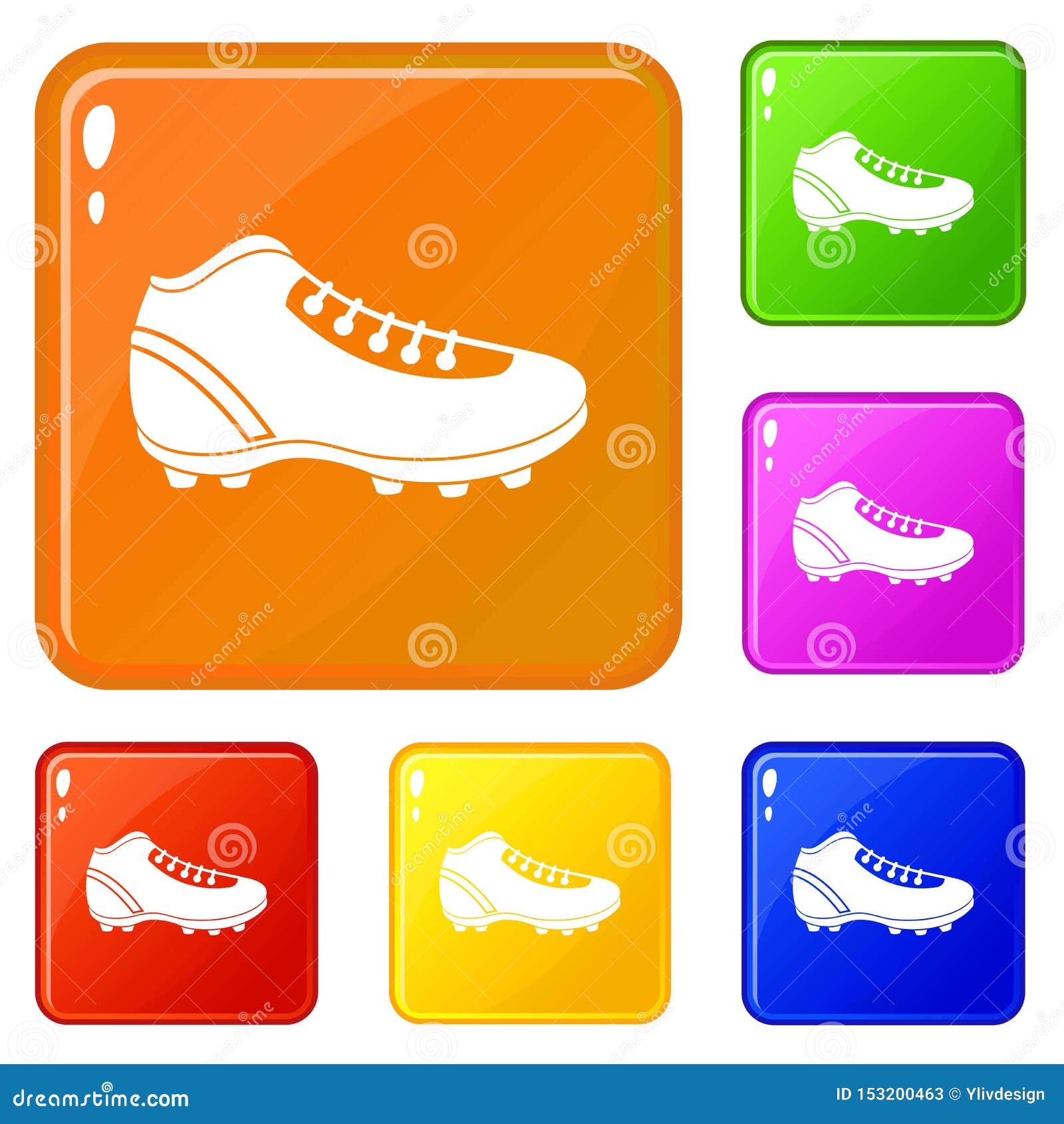 Baseball Cleat Icons Set Vector Color | CartoonDealer.com #153200463