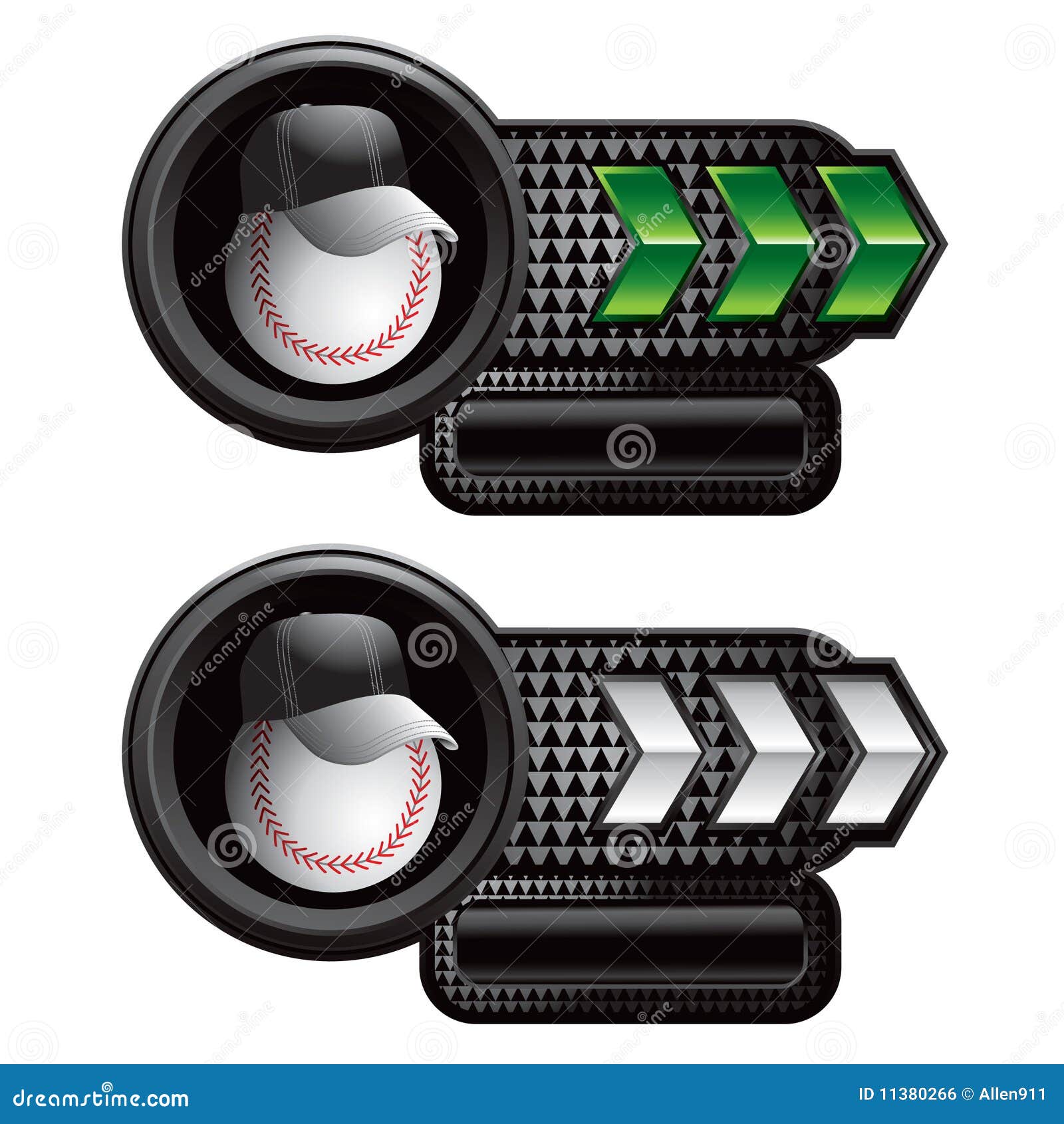 Baseball Coach on Green and White Arrow Banners Stock Vector ...