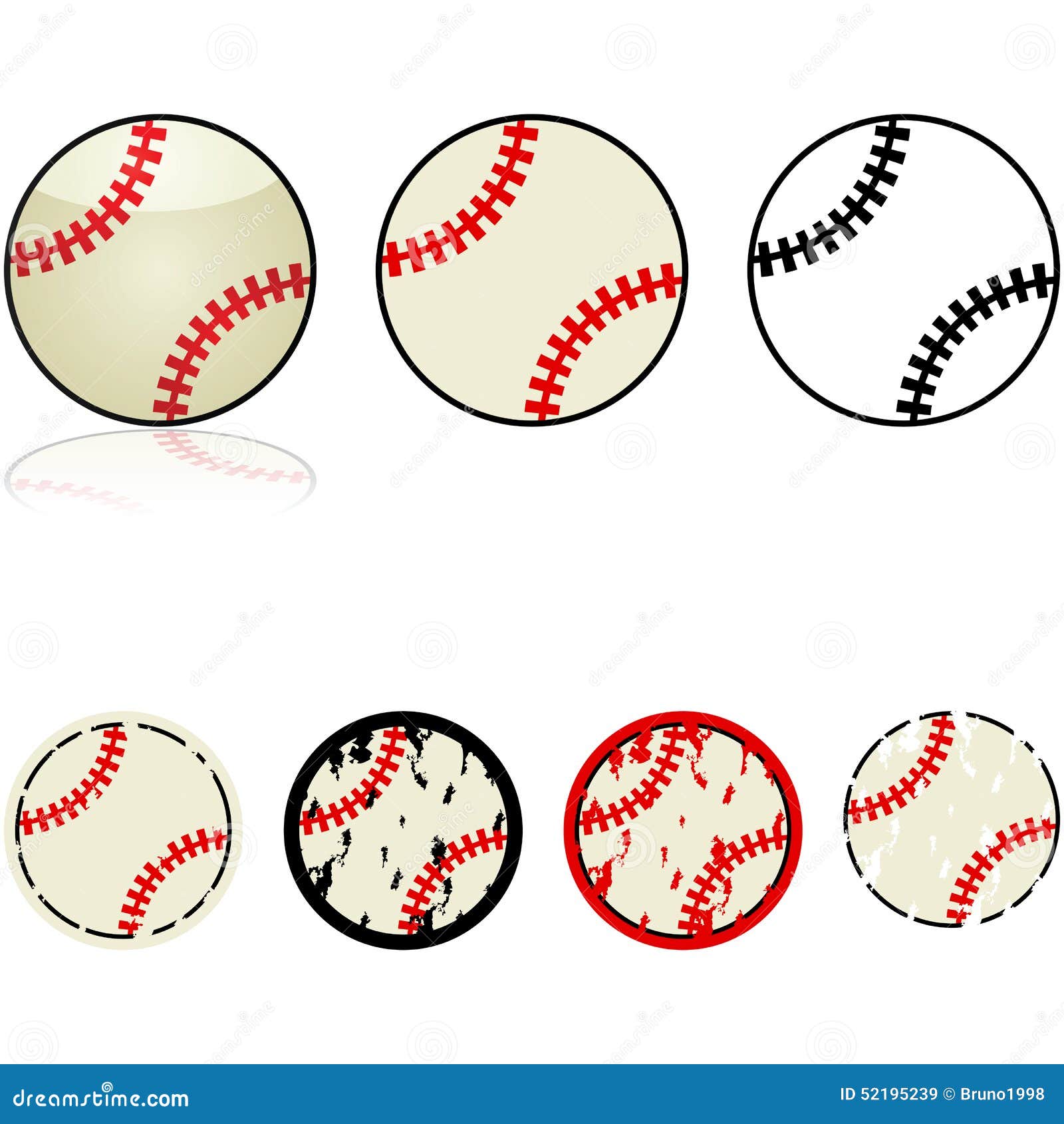 Baseball collection stock vector. Illustration of button - 52195239