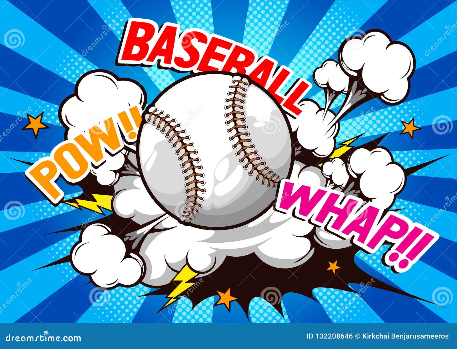 Baseball Comic Boom Cartoon Vector | CartoonDealer.com #97881217