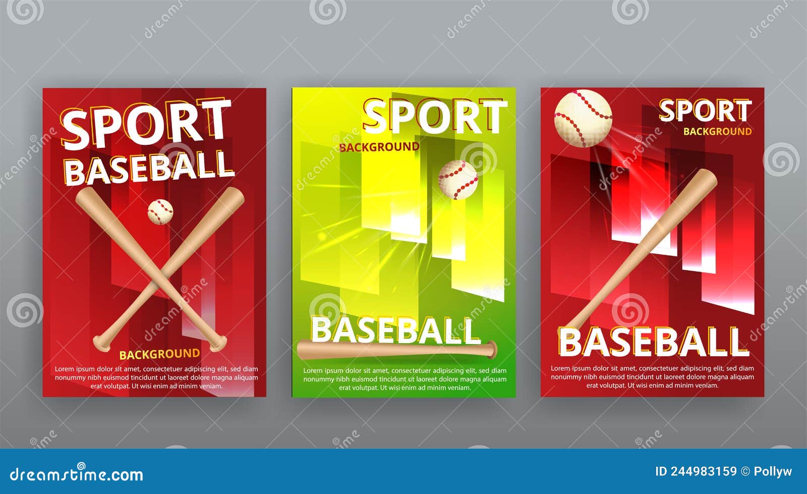 Baseball Competition Vector Flyer Template, Realistic Baseball ...