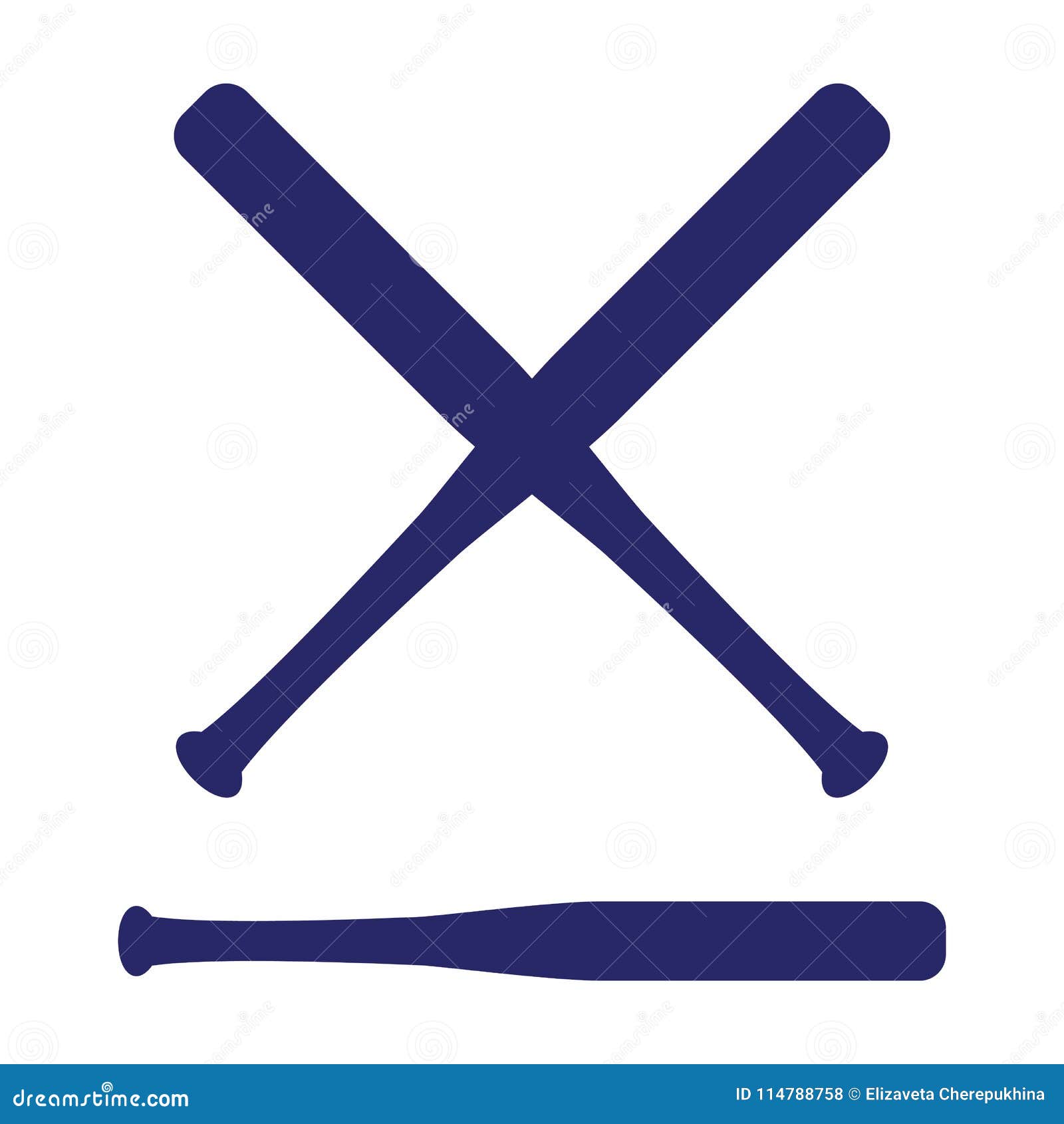 Baseball Bats Crossed With Ball Symbol In Black And White Vector ...