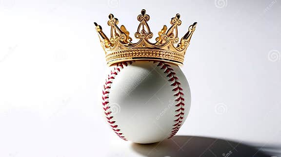 Baseball with a Crown Close-up Stock Photo - Image of leisure, closeup ...