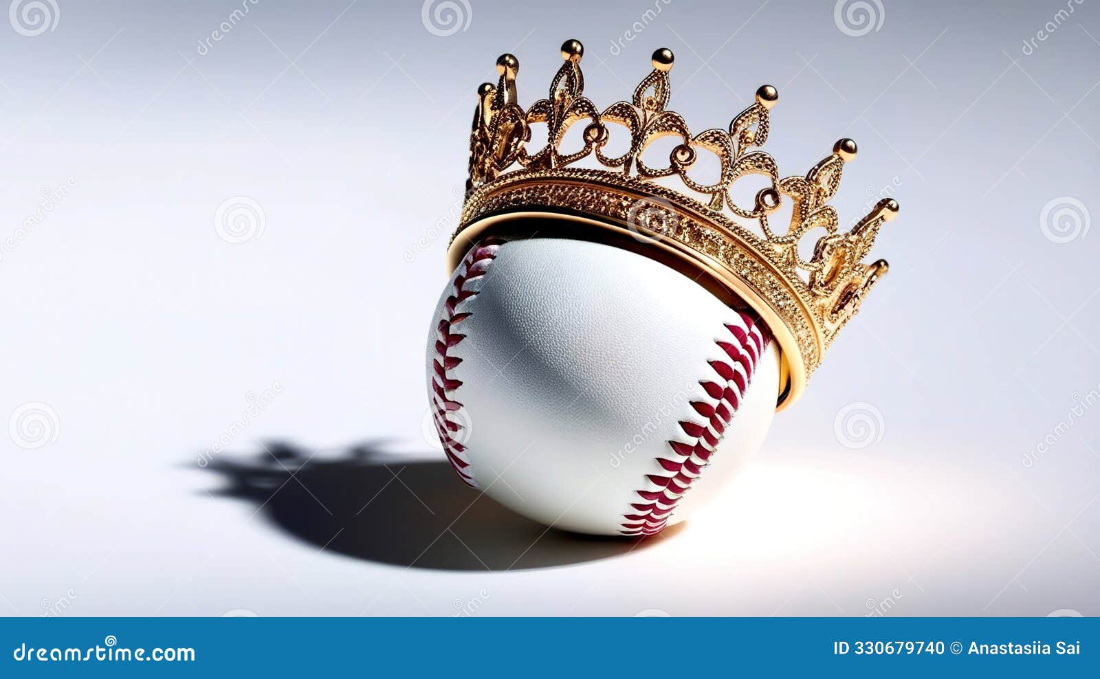 Baseball with a Crown Close-up Stock Photo - Image of player, design ...