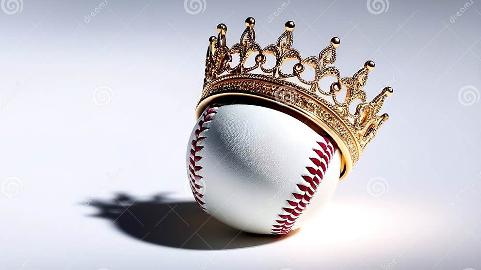 Baseball with a Crown Close-up Stock Photo - Image of player, design ...