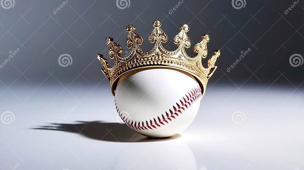 Baseball with a Crown Close-up Stock Photo - Image of competition ...