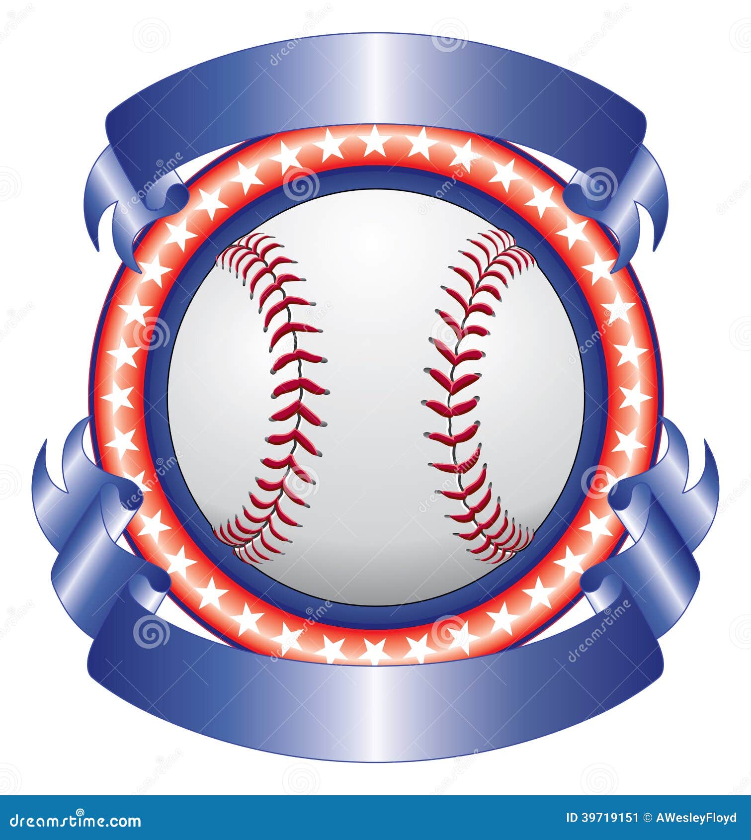 Baseball Design with Ribbons Stock Vector - Illustration of game ...