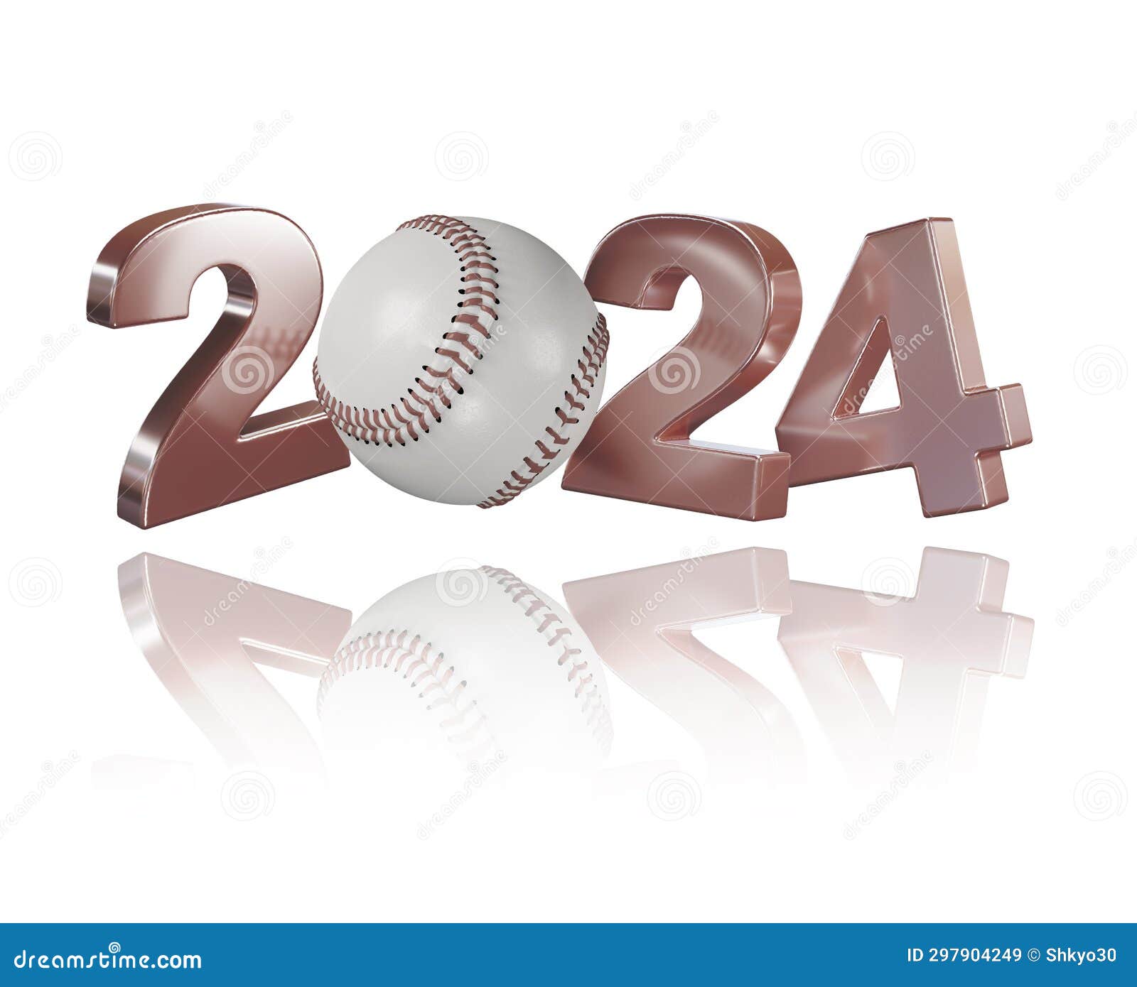 Baseball 2024 Design on White Stock Illustration - Illustration of ...